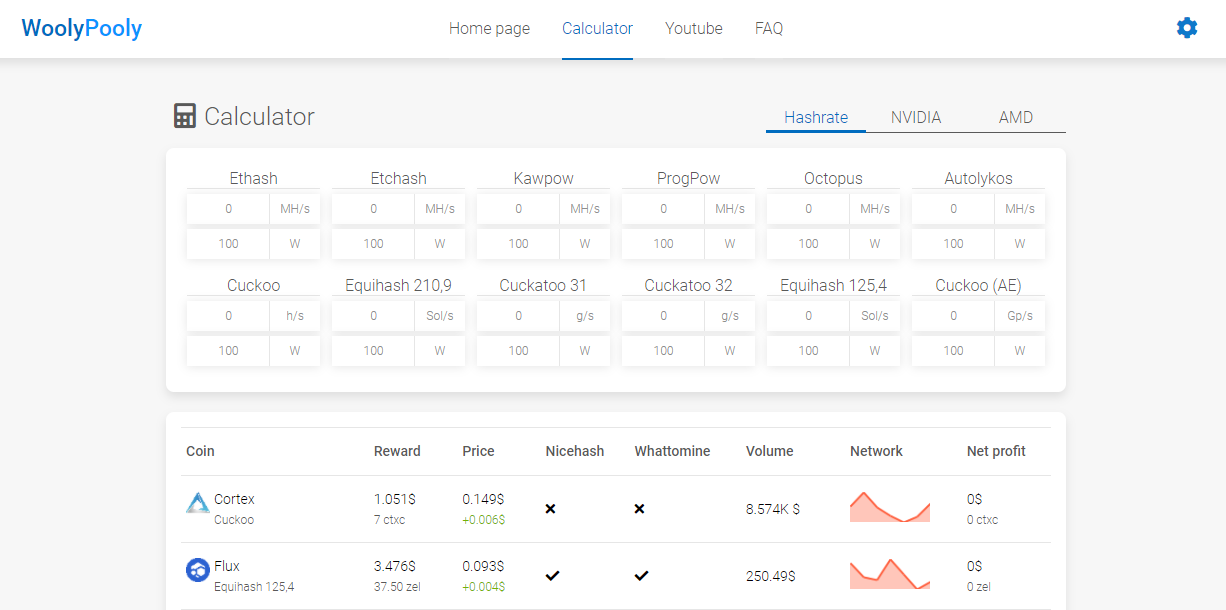 WoolyPooly's Original Mining Calculator