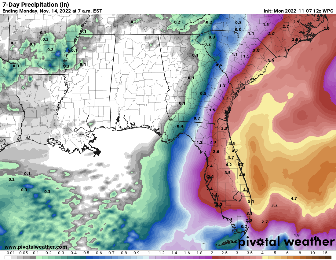 Subtropical Storm Nicole Forecast Analysis for November 7th