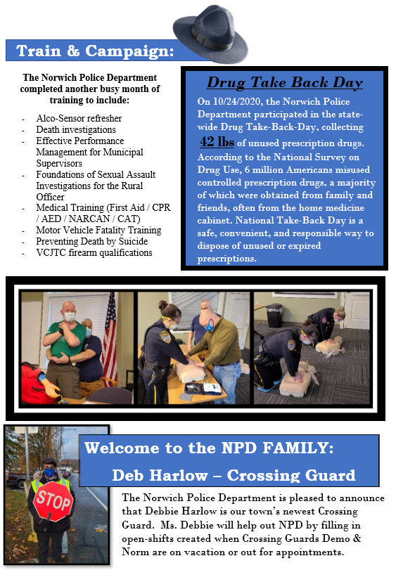 Norwich Police monthly report and then some!