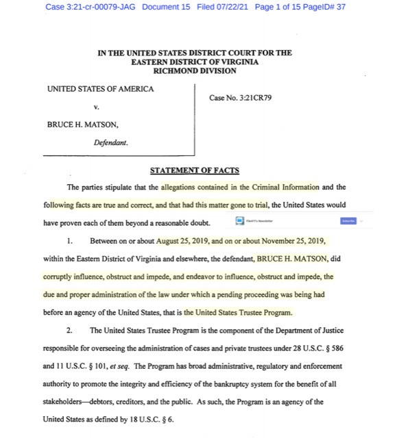 Former Attorney Bruce H. Matson Pleads Guilty to Obstructing ...