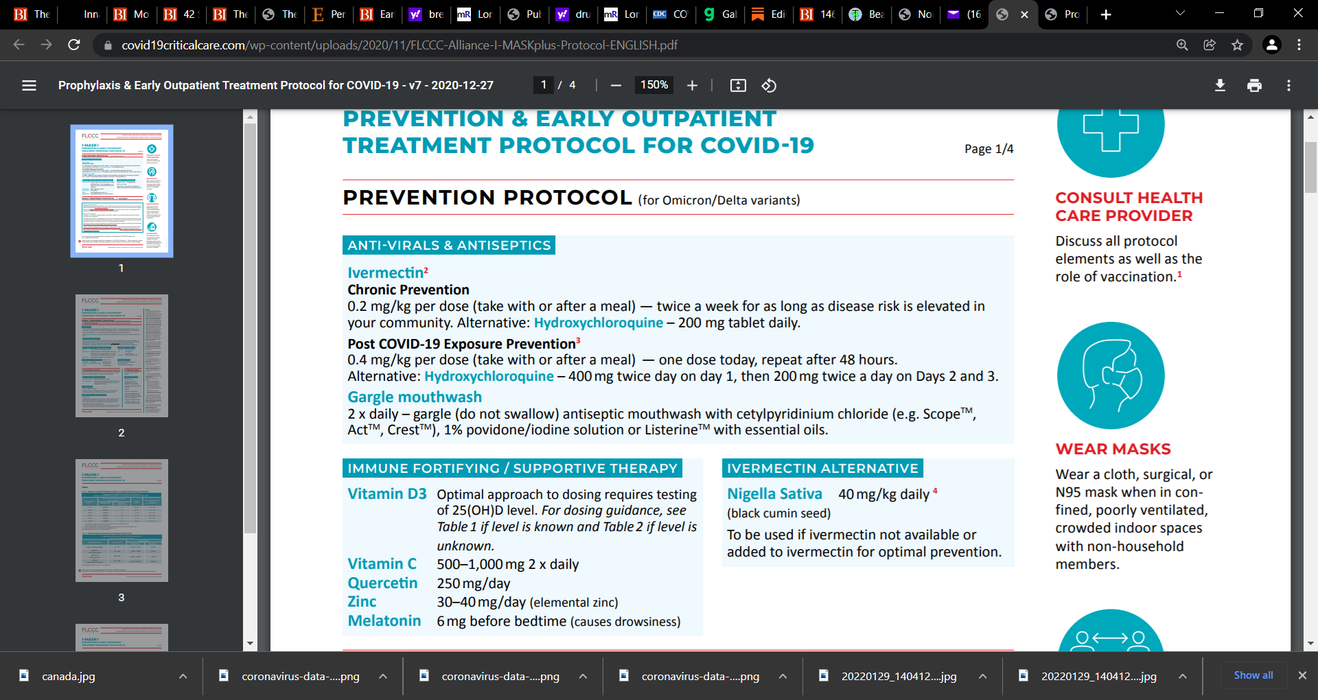 Huge praise to Kory and Marik; FLCCC updated the imask protocol about ...