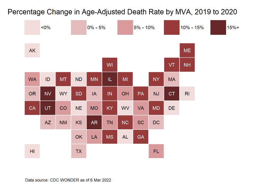 Motor Vehicle Accident Deaths, Part 3: Geographical Differences, 2019 ...