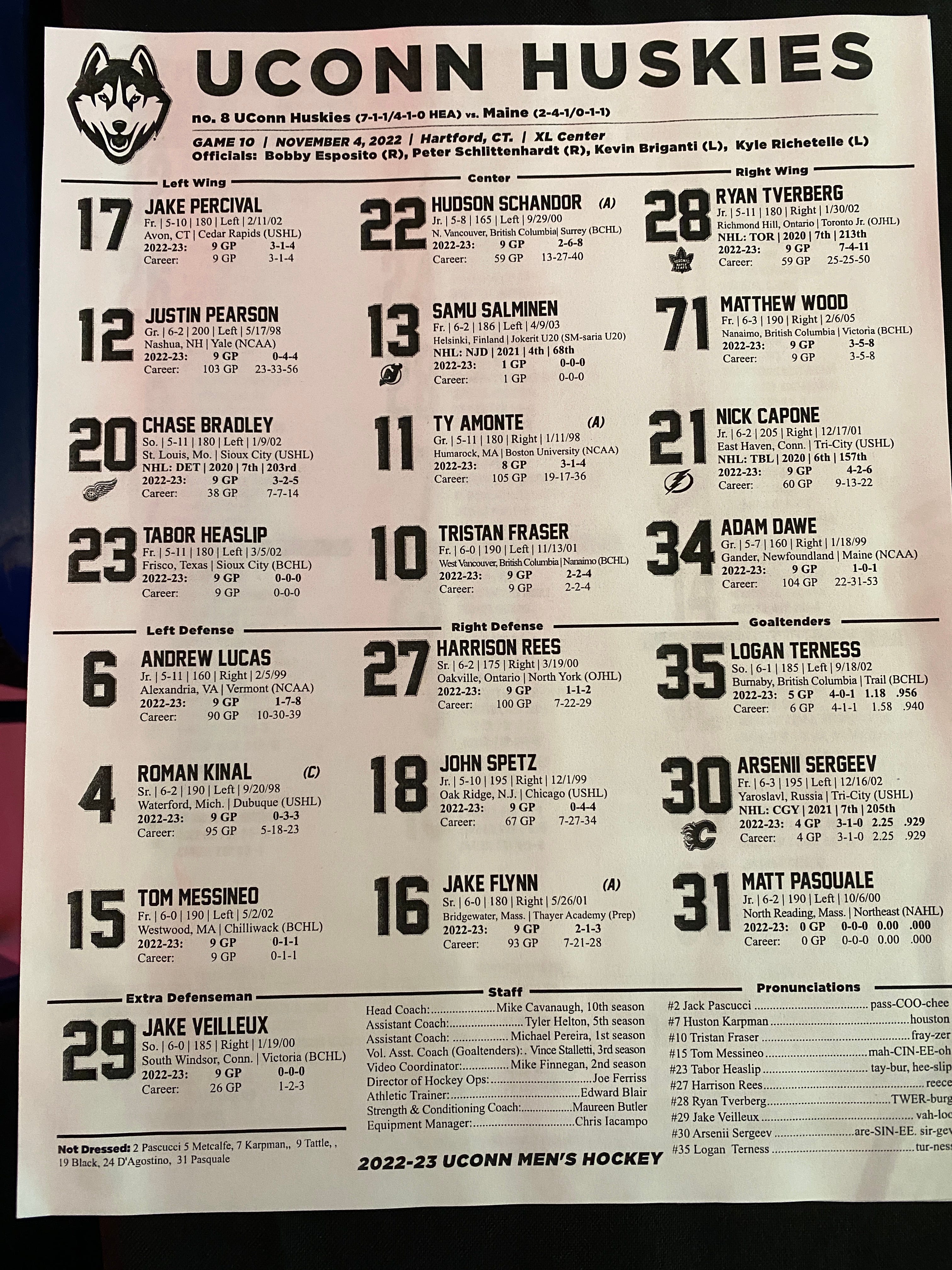 Lines: UConn vs. Maine (Friday) - by Daniel Connolly