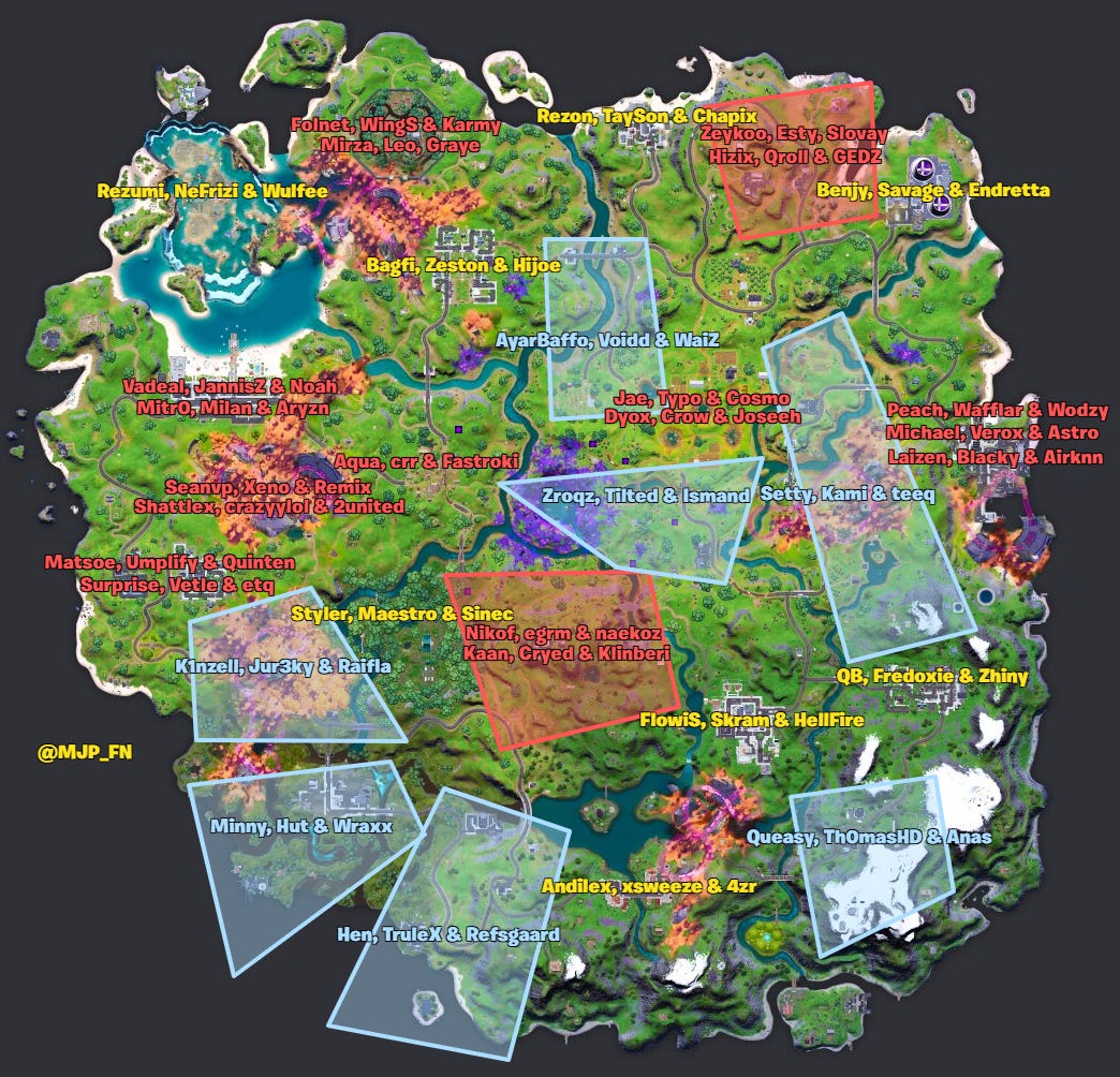 EU FNCS Chapter 2 Season 8 Week 1 Finals: Predictions & Drop Spot Map