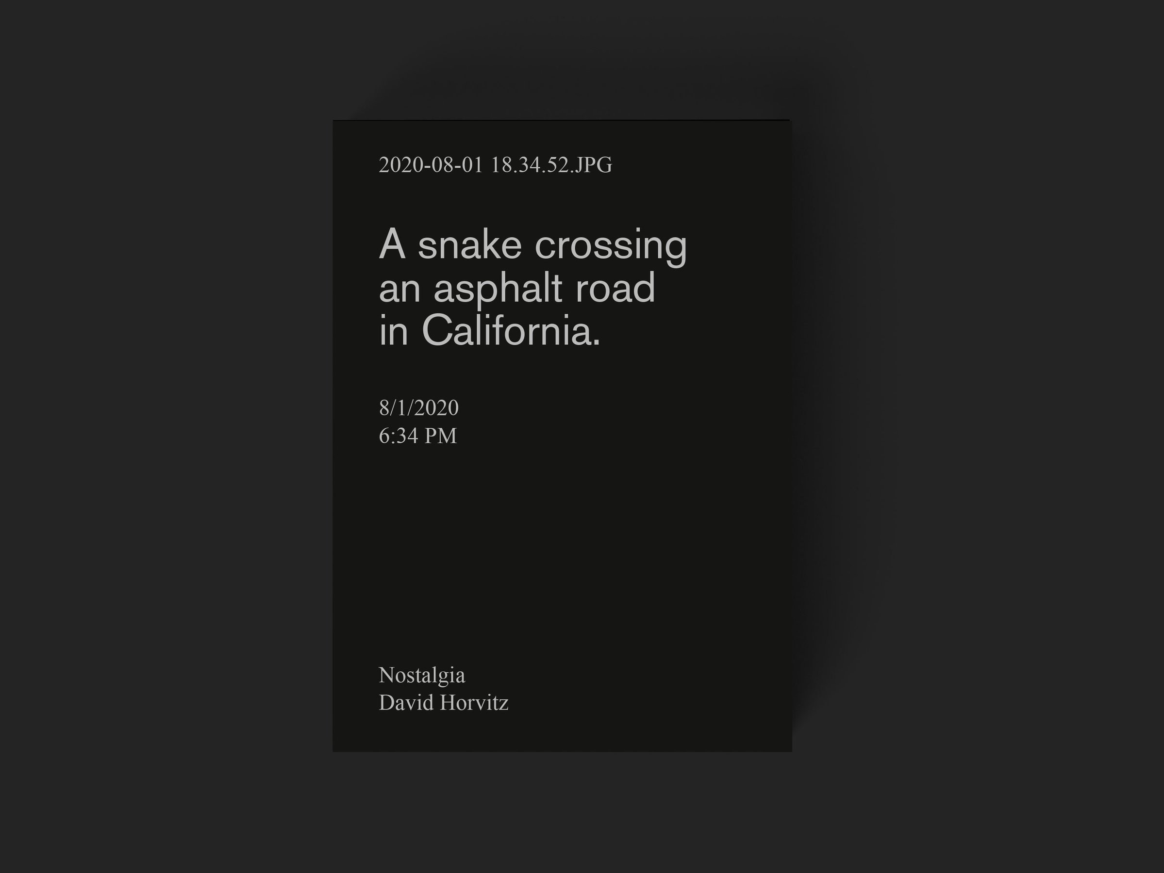 Nostalgia by David Horvitz - DRAWLIGHTS