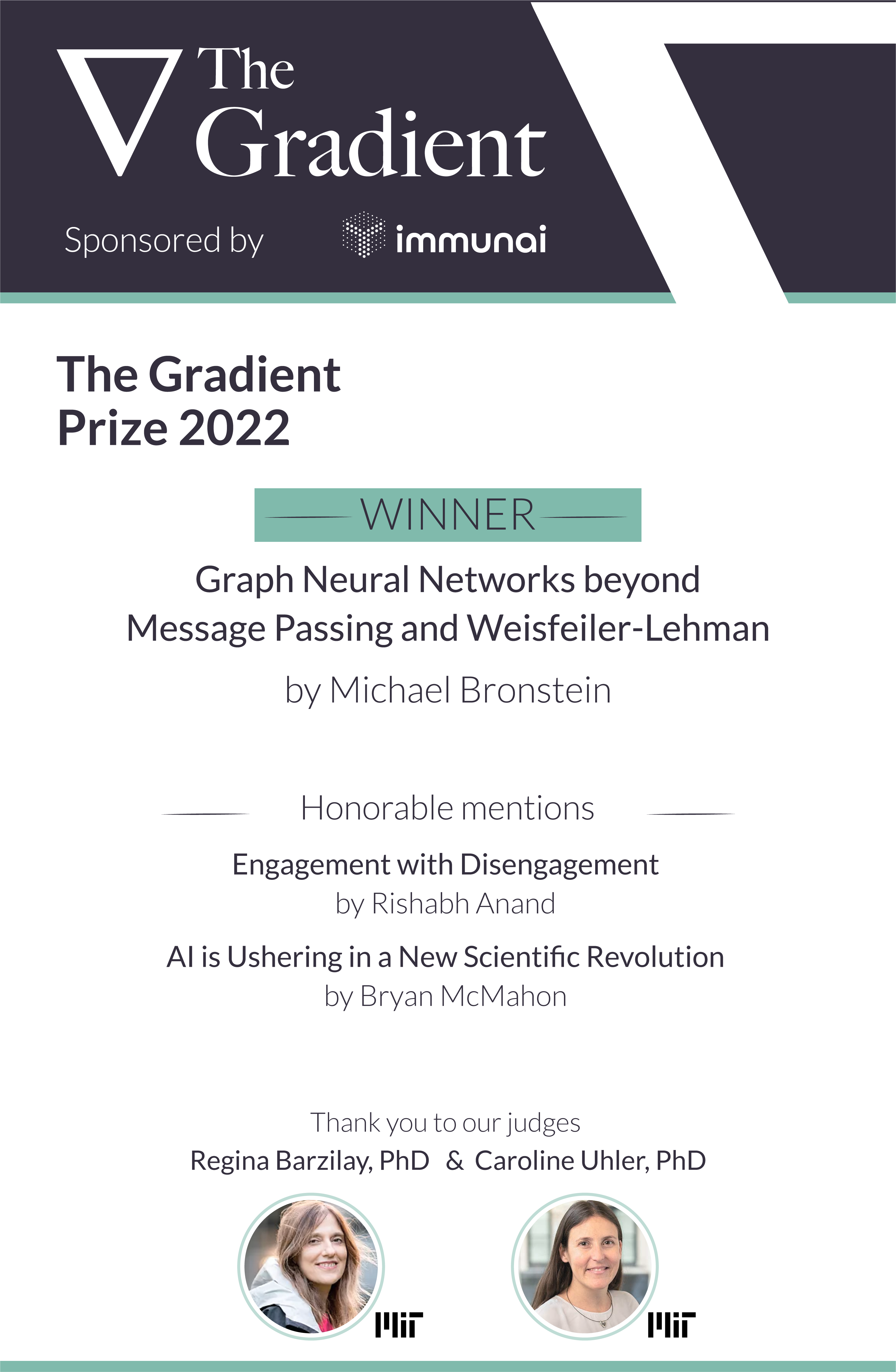 Announcing the Winners of the 2nd Gradient Prize!