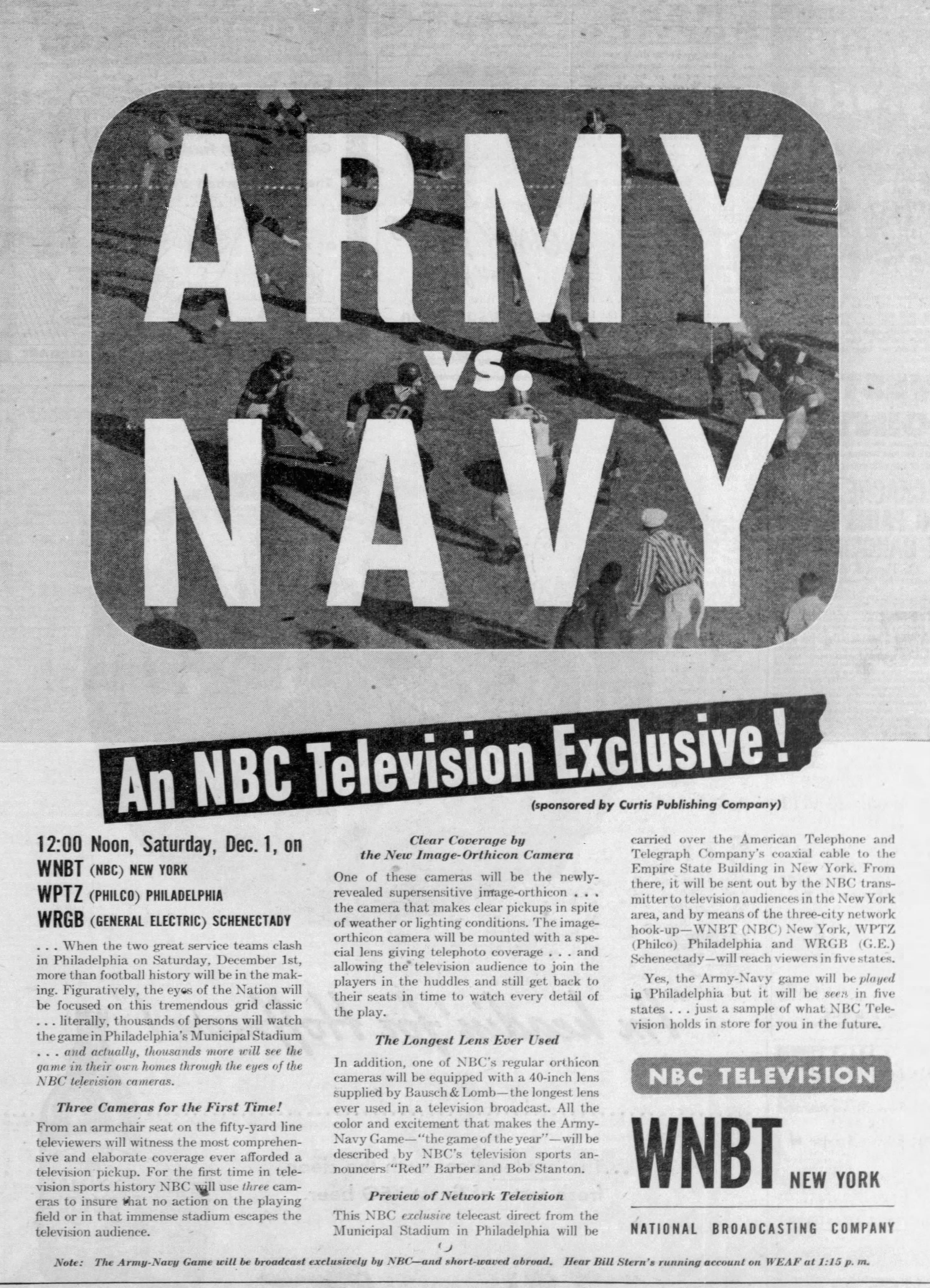 Televising the 1945 Army-Navy Game