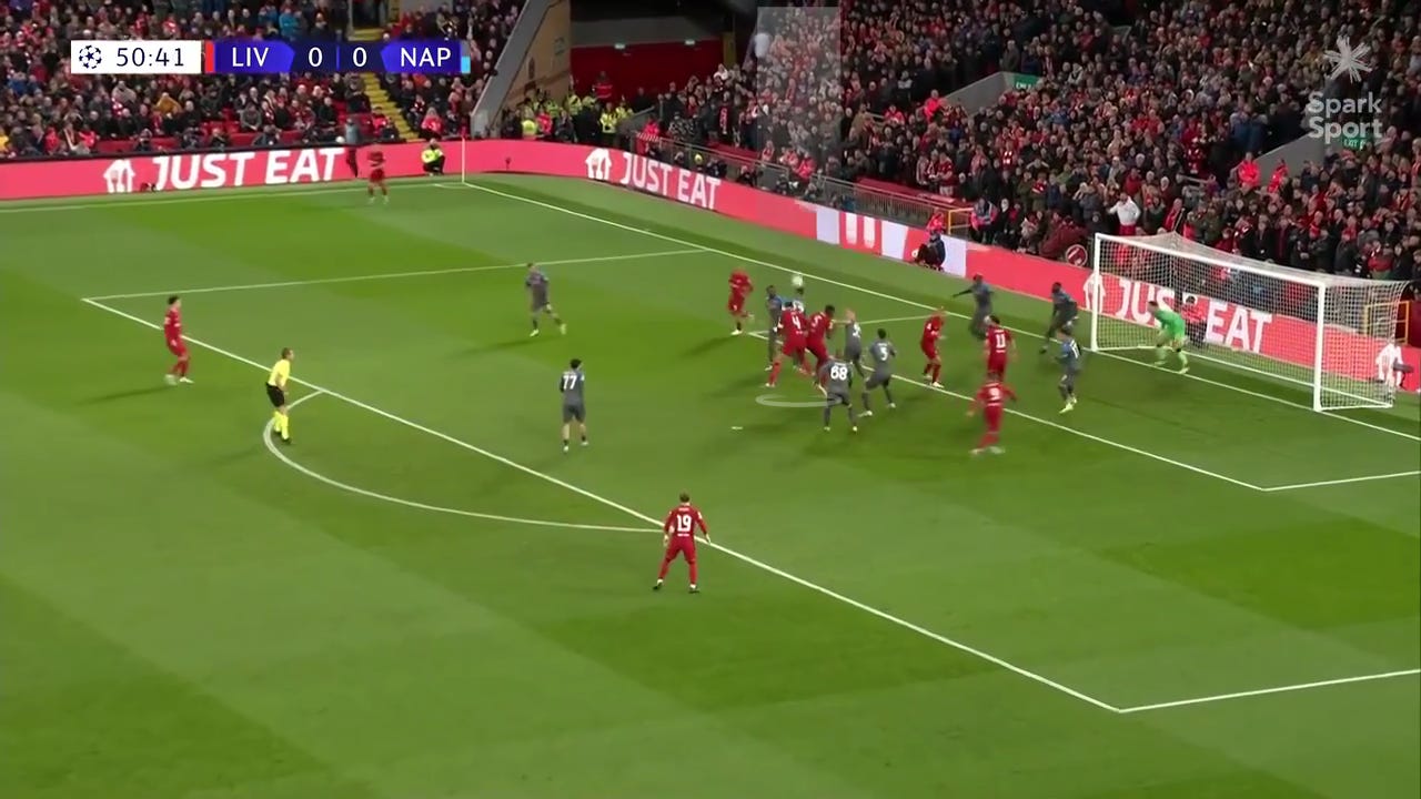 How did Liverpool strike Napoli twice from corners?