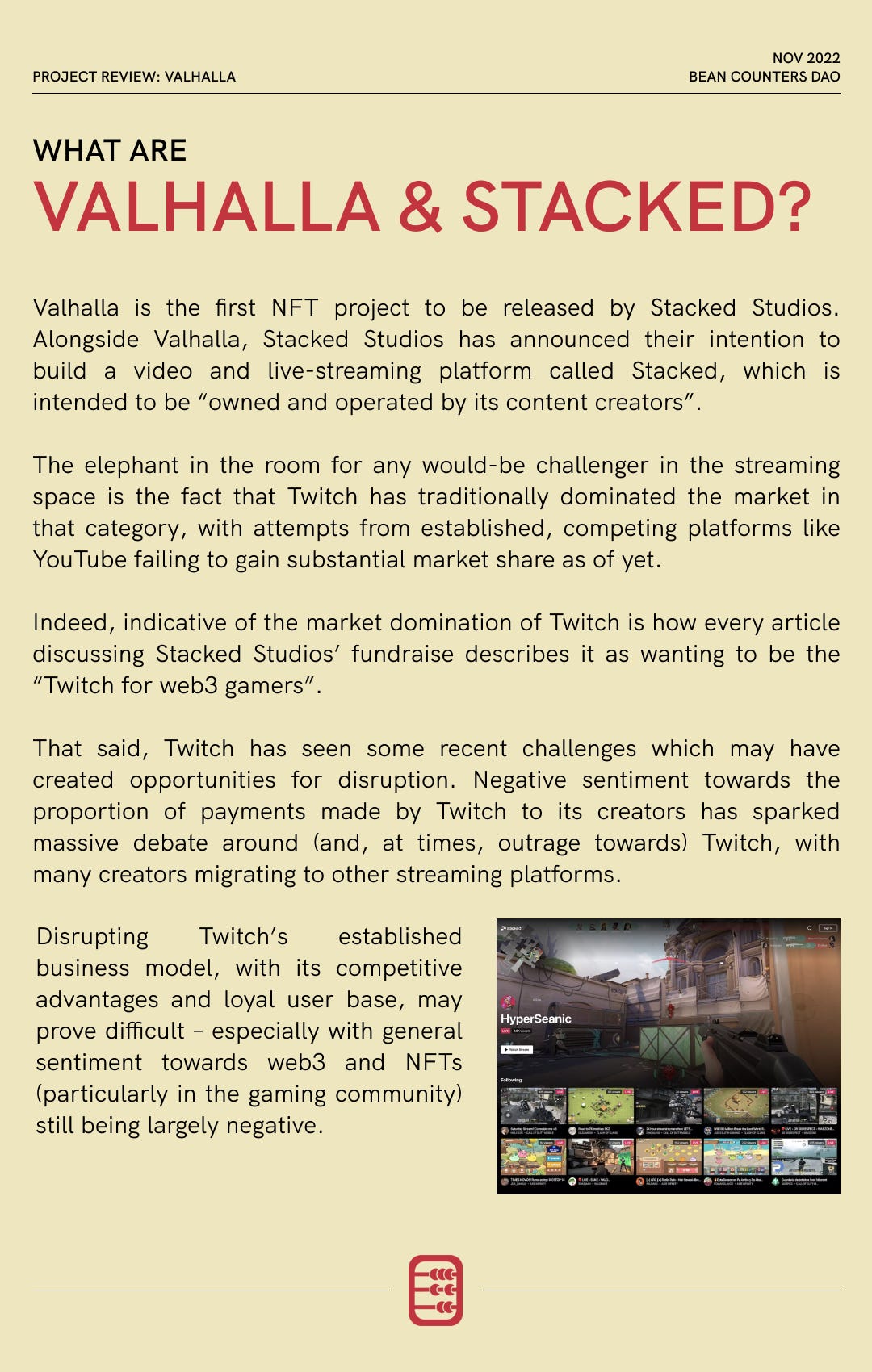 Project Review: Valhalla - by Bean Counters DAO