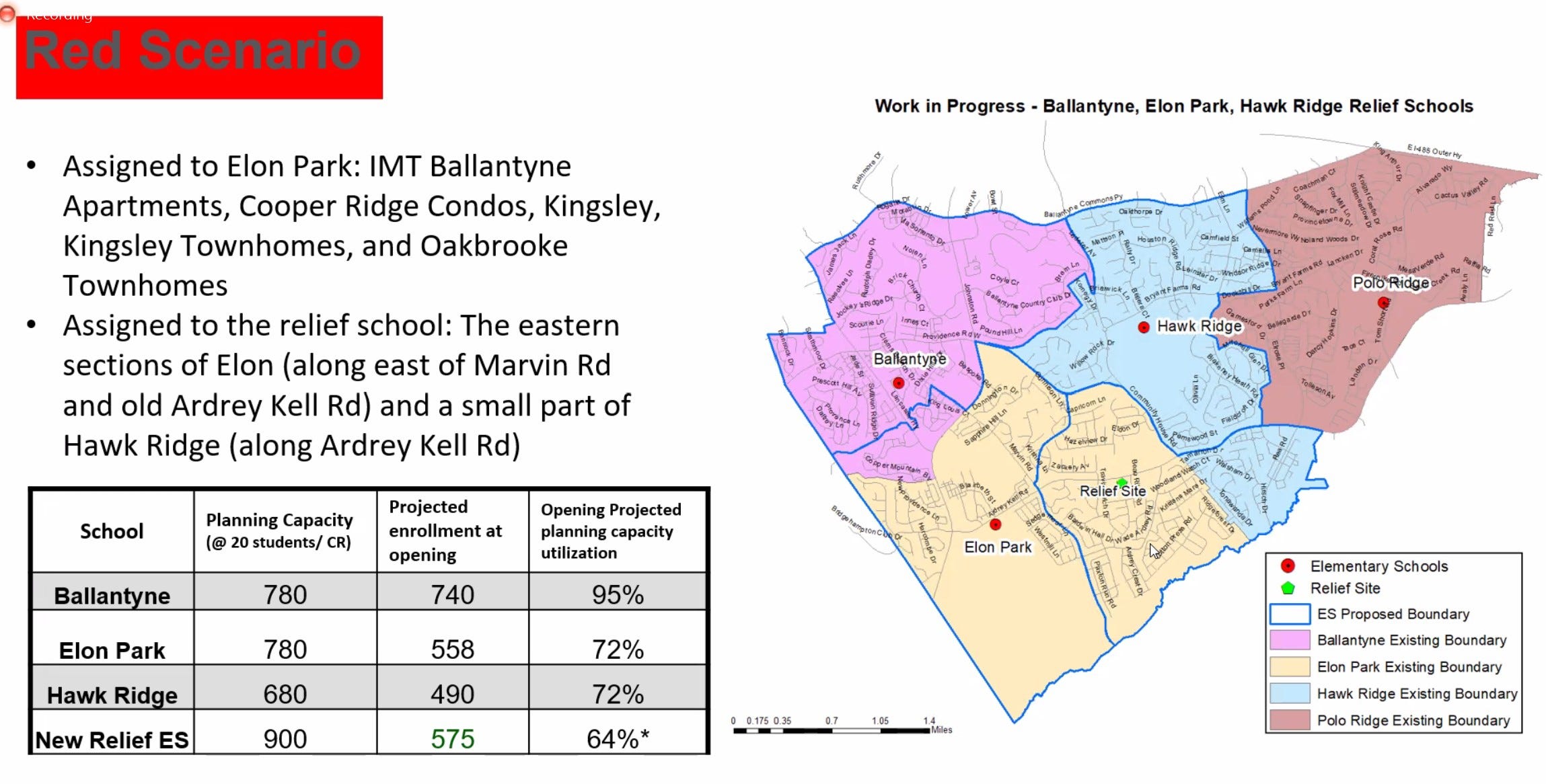 2 proposed boundary maps for Ballantyne-area elementary schools