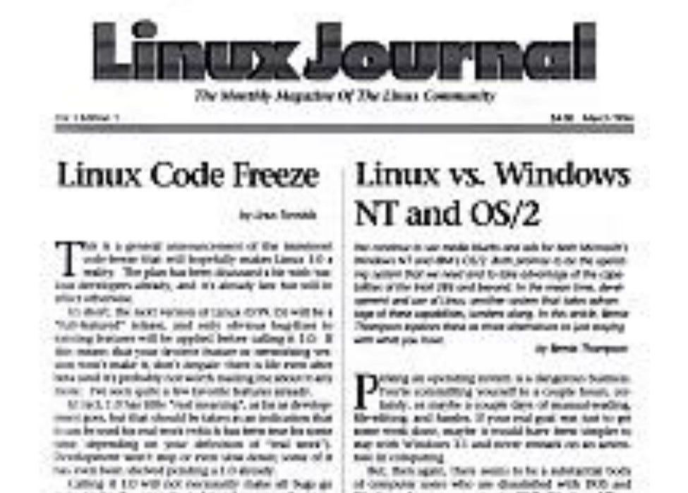 The very first issue of the very first Linux magazine