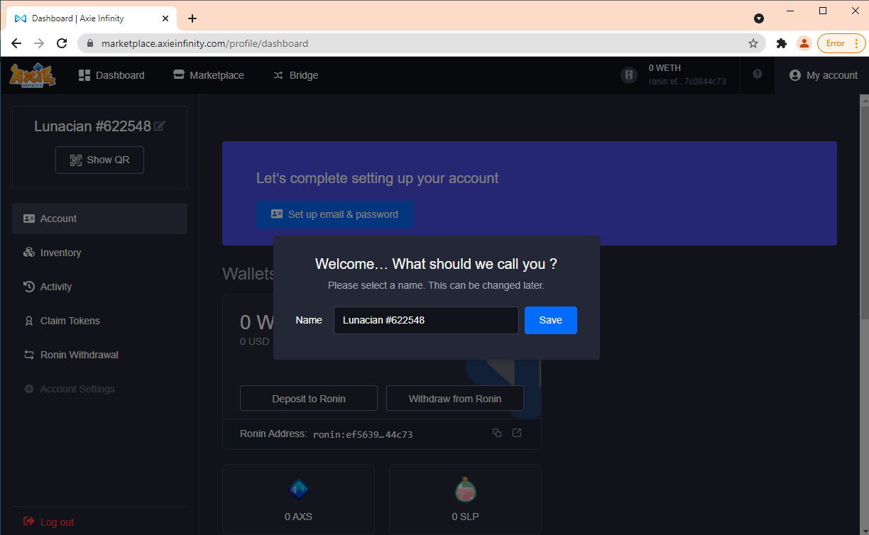 CREATE YOUR AXIE INFINITY ACCOUNT STEP BY STEP FOR PC