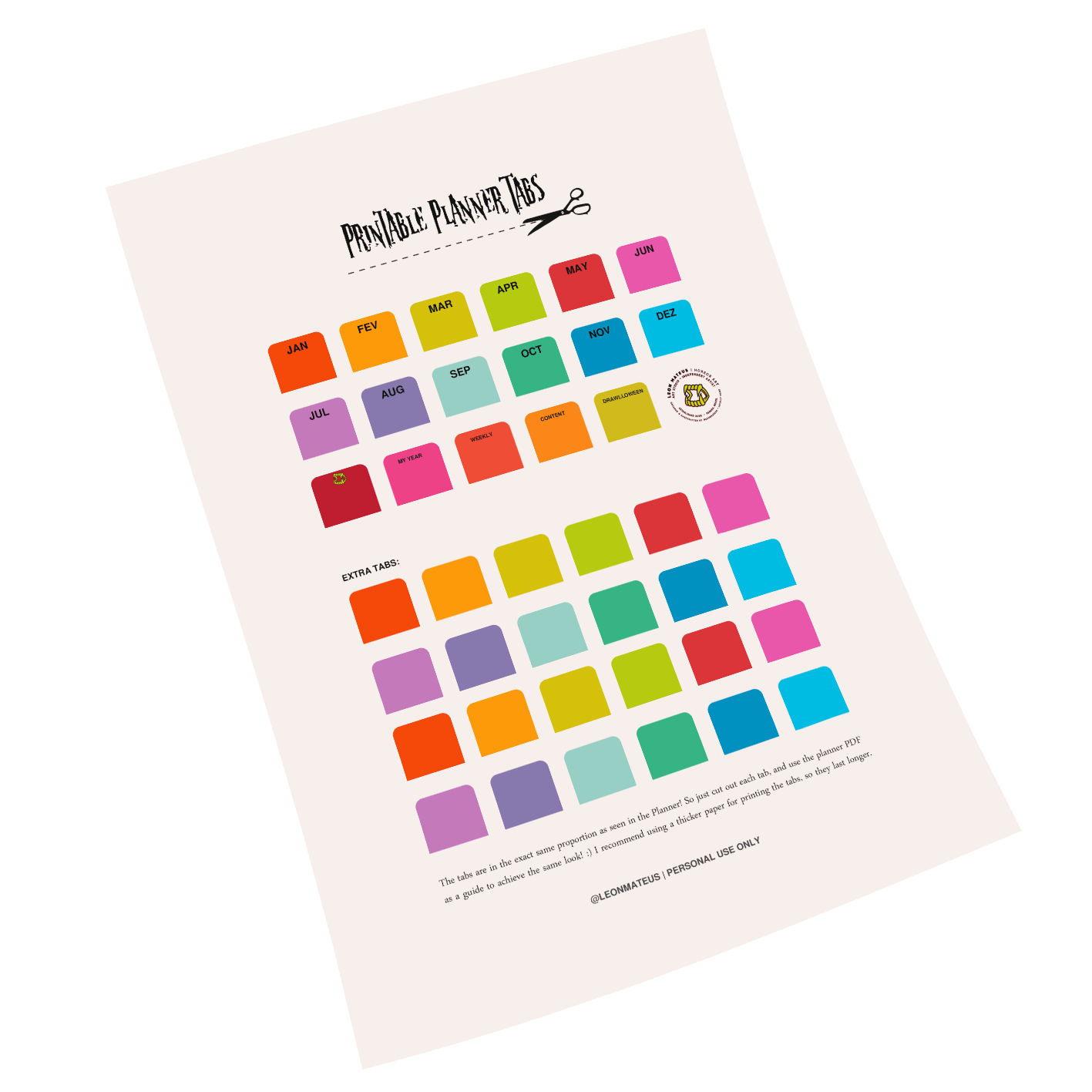 Printable Tabs & tips for your Physical Planner!