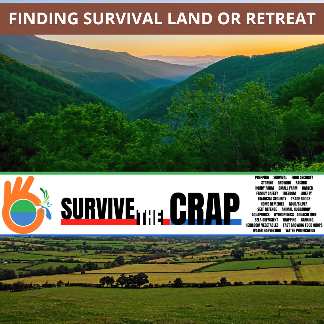 Finding Survival Land or Retreat - by JovanHuttonPulitzer
