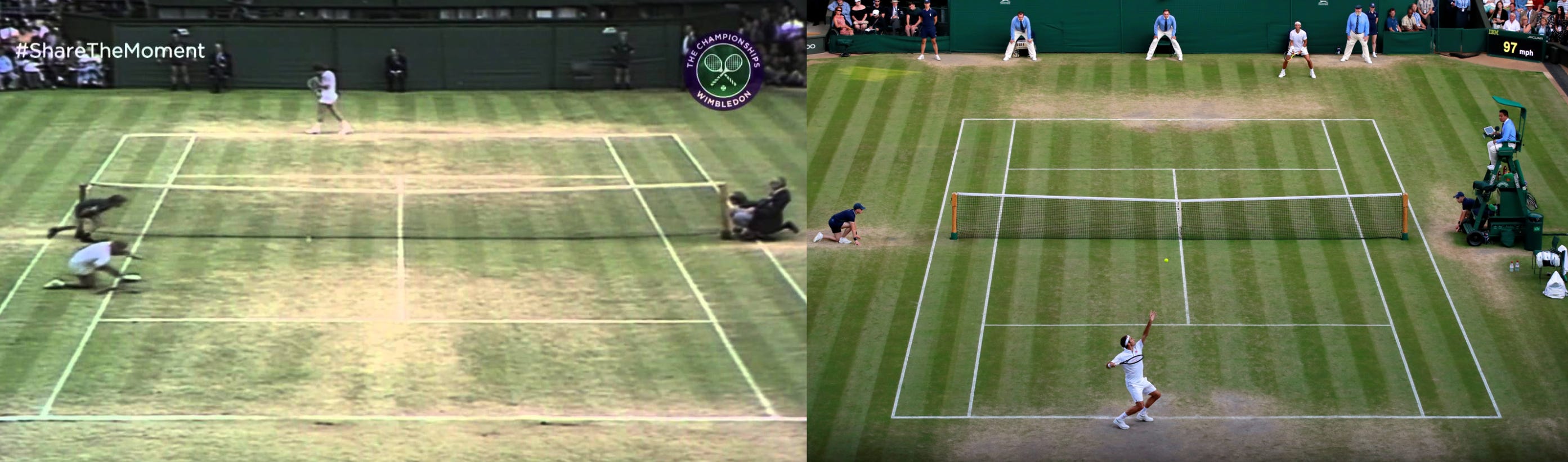 Playing style and grass wear pattern on the Wimbledon centre court on ...