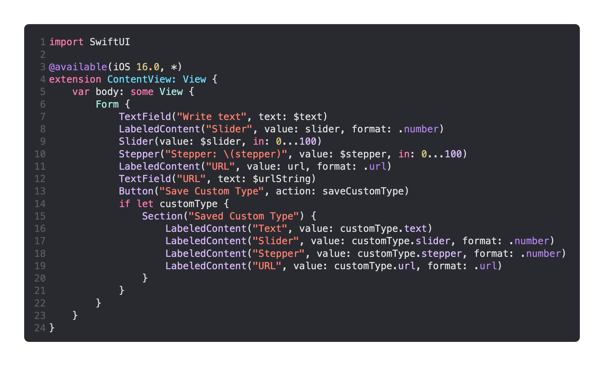 Store 5 Basic Data Types Persistently With @SceneStorage