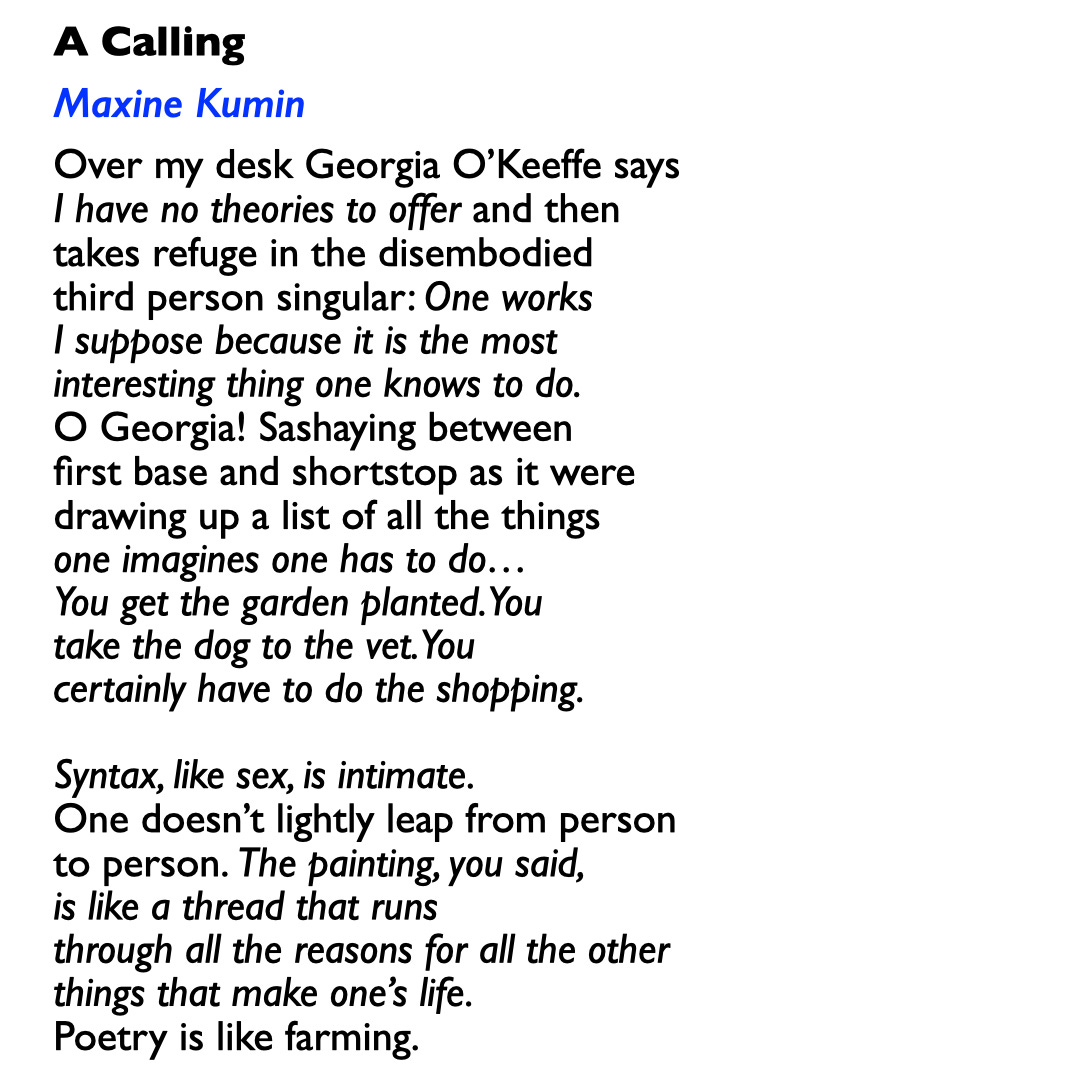 'A calling' & 'Despair' by Maxine Kumin - by aranya