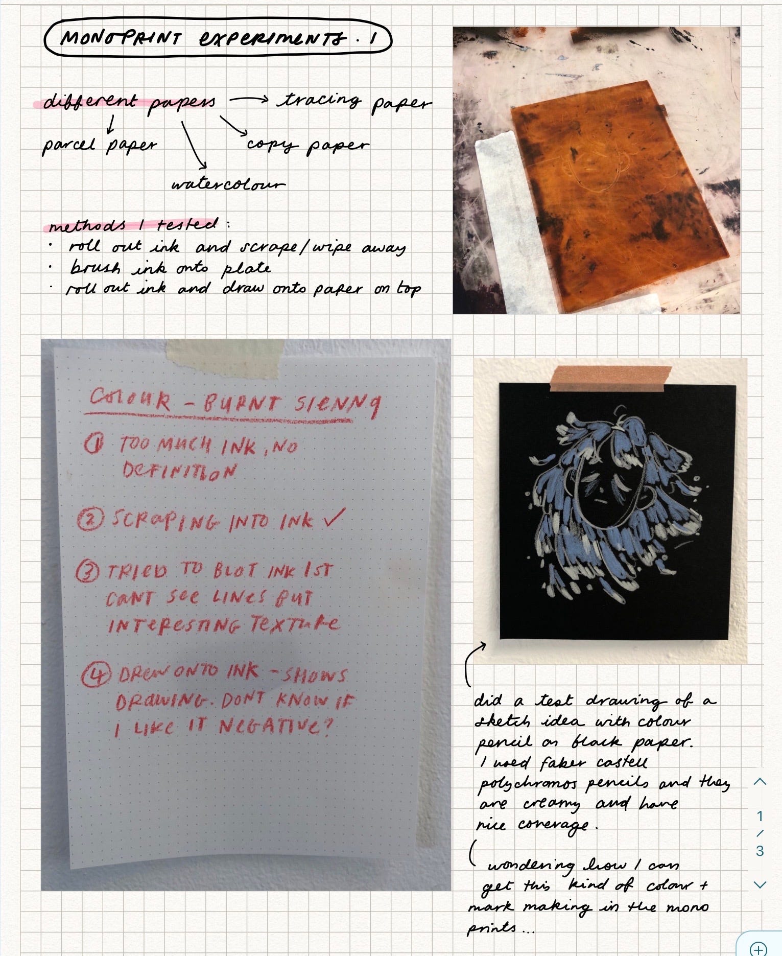 experiment: mono printing - ellena