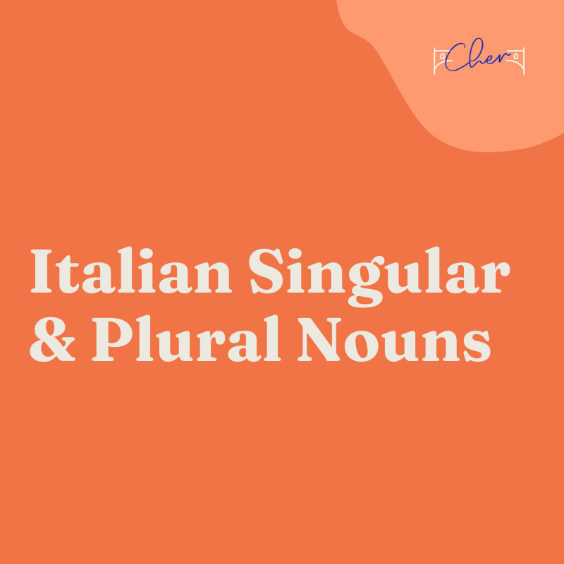 Italian Singular And Plural Nouns