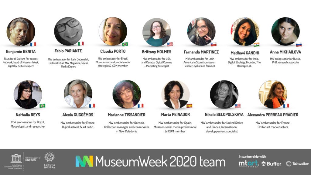 #MuseumWeek 2020’s official team! - MuseumWeek Magazine