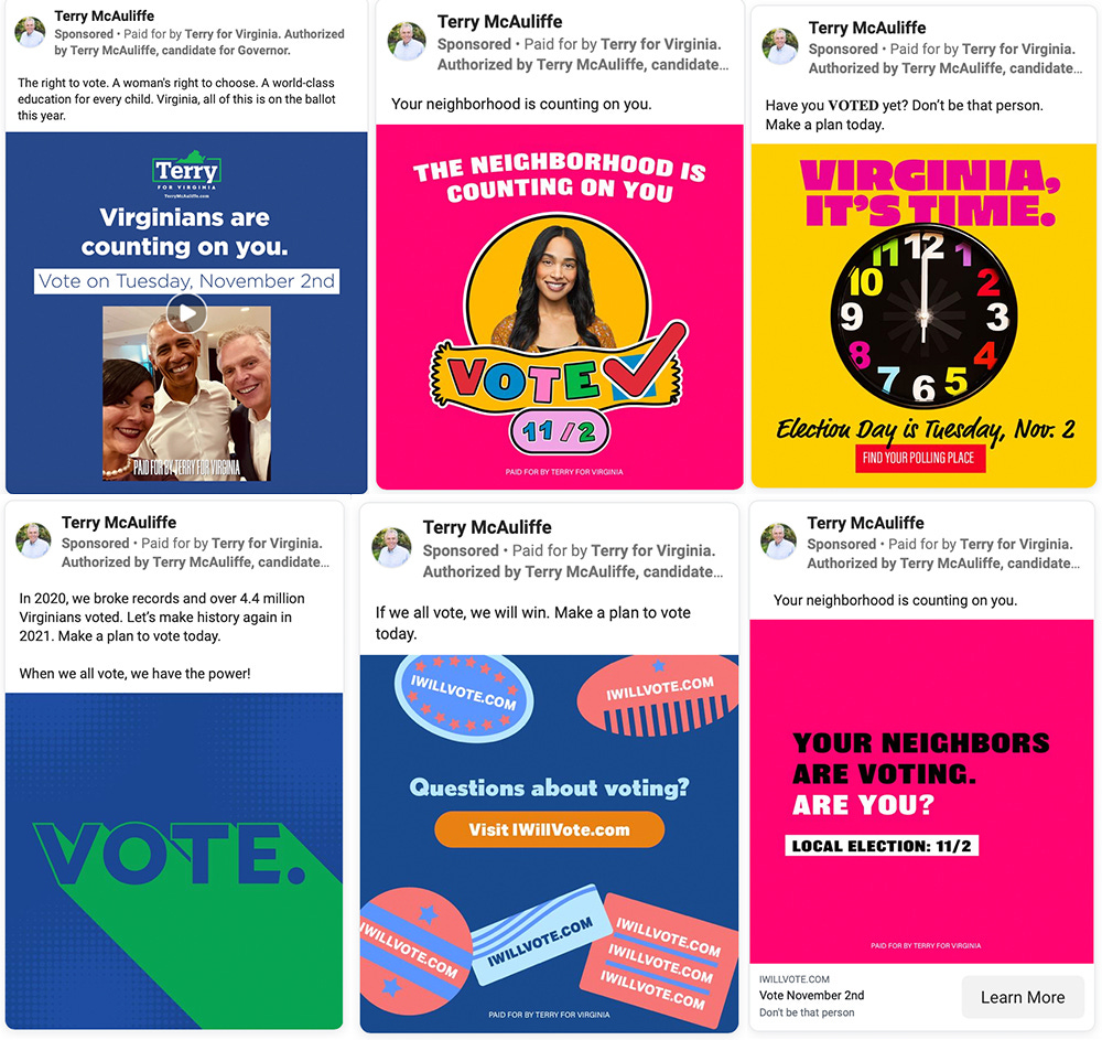 What get-out-the-vote ads look like for Democrats vs. Republicans in 2021