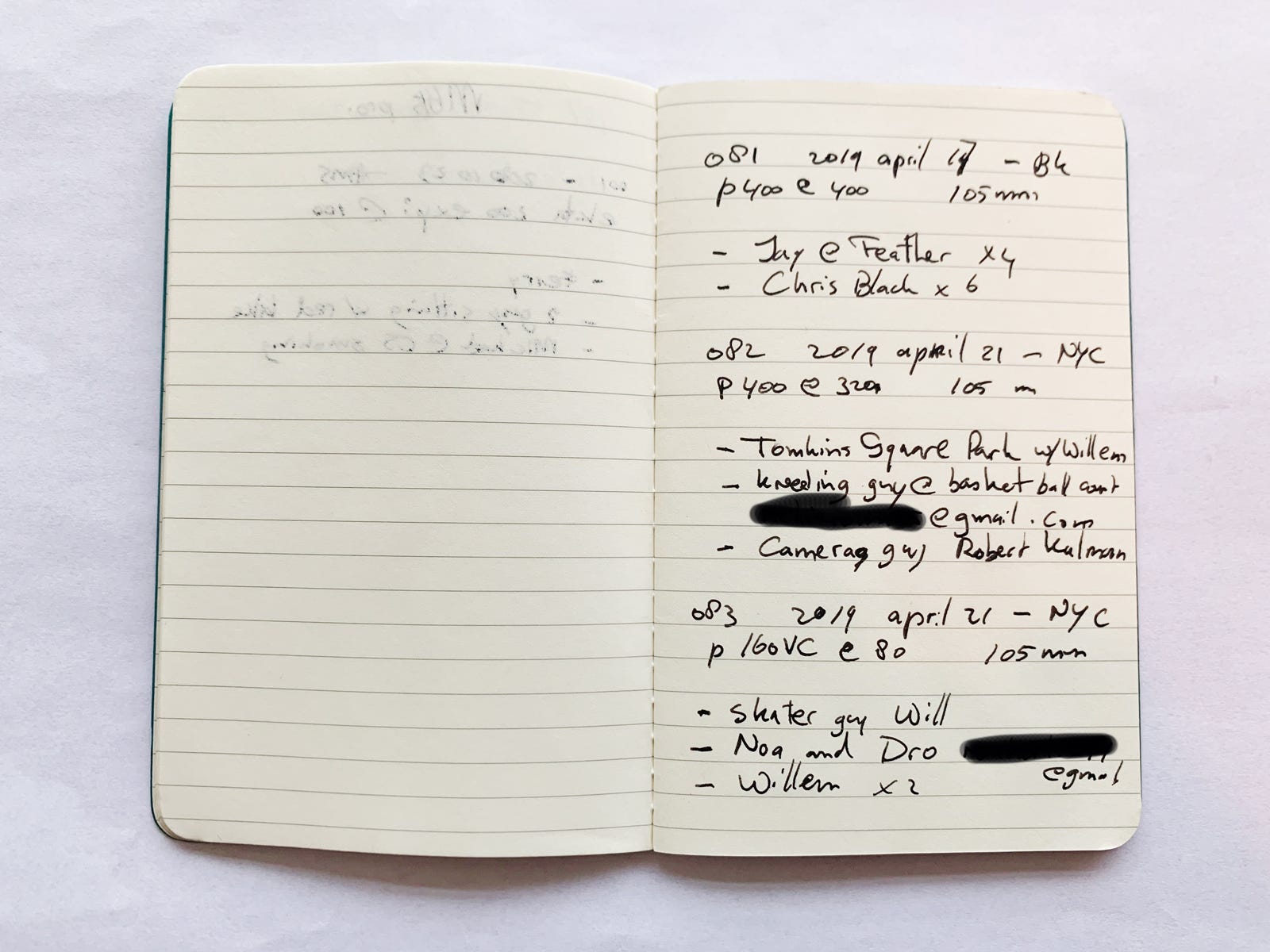 Process 012 ☼ Why Every Photographer Should Keep Roll Notes