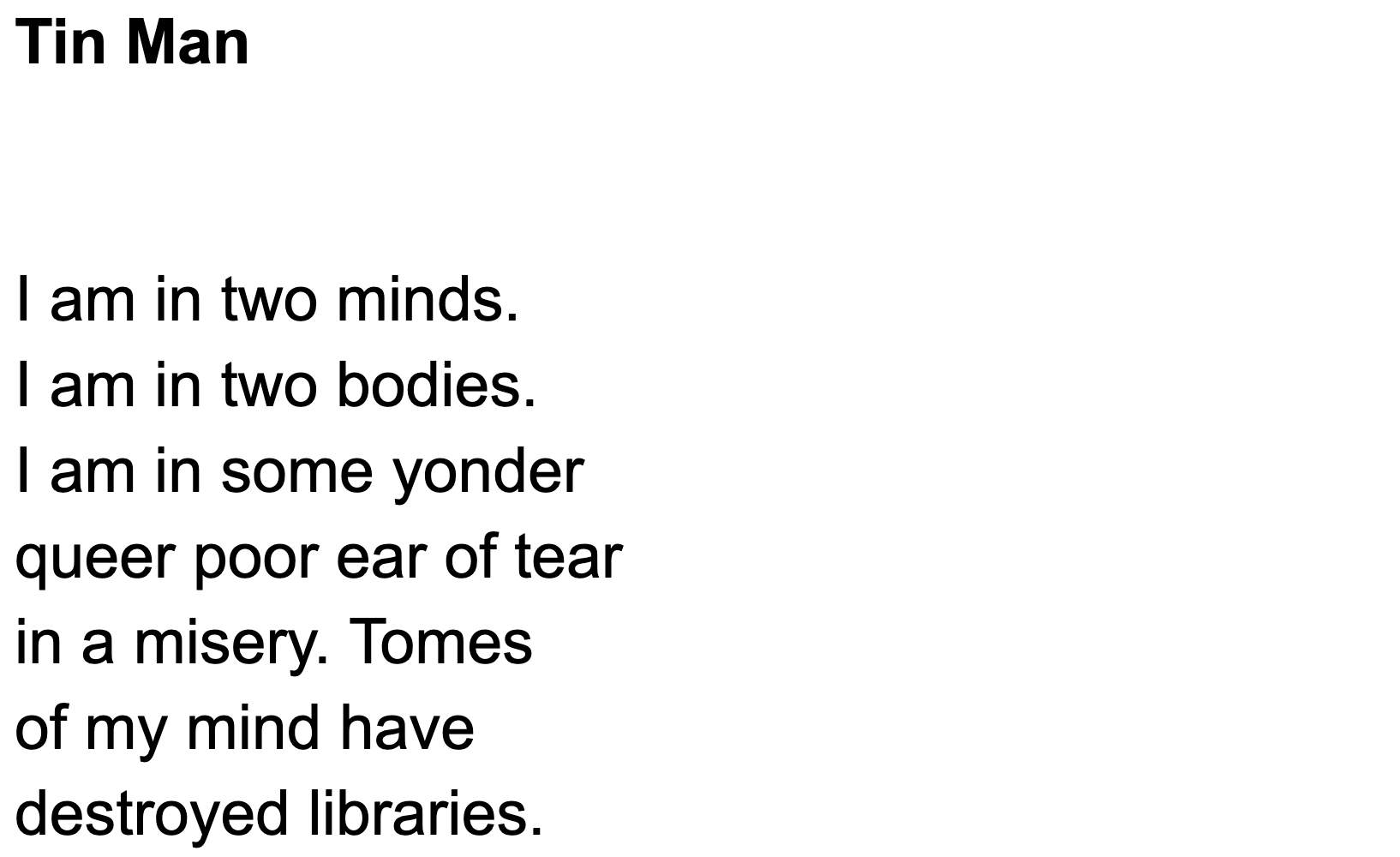 I Love You, Tin Man - by Unrestricted Interest