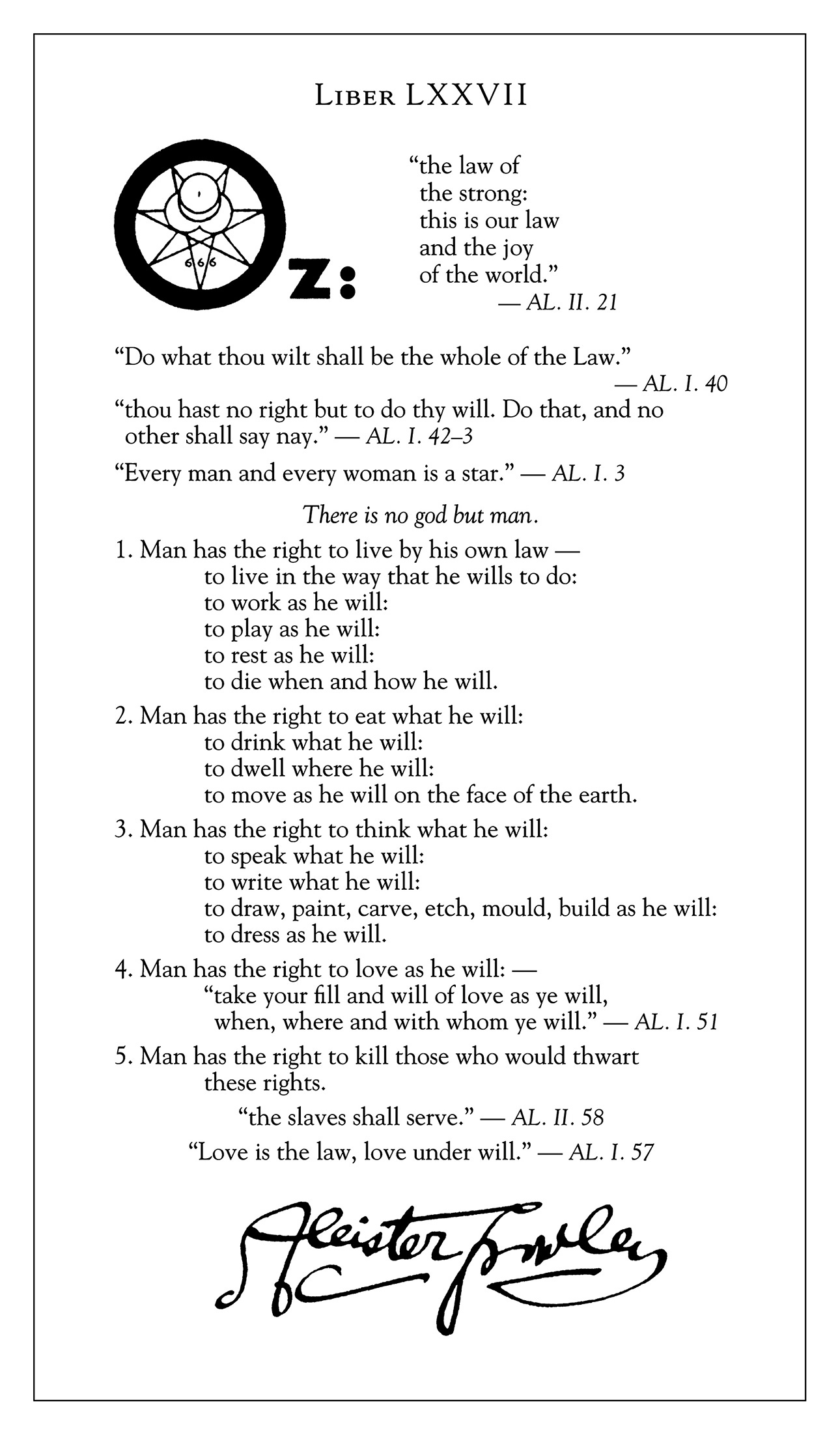 Liber Oz - a double take - Crow’s Take