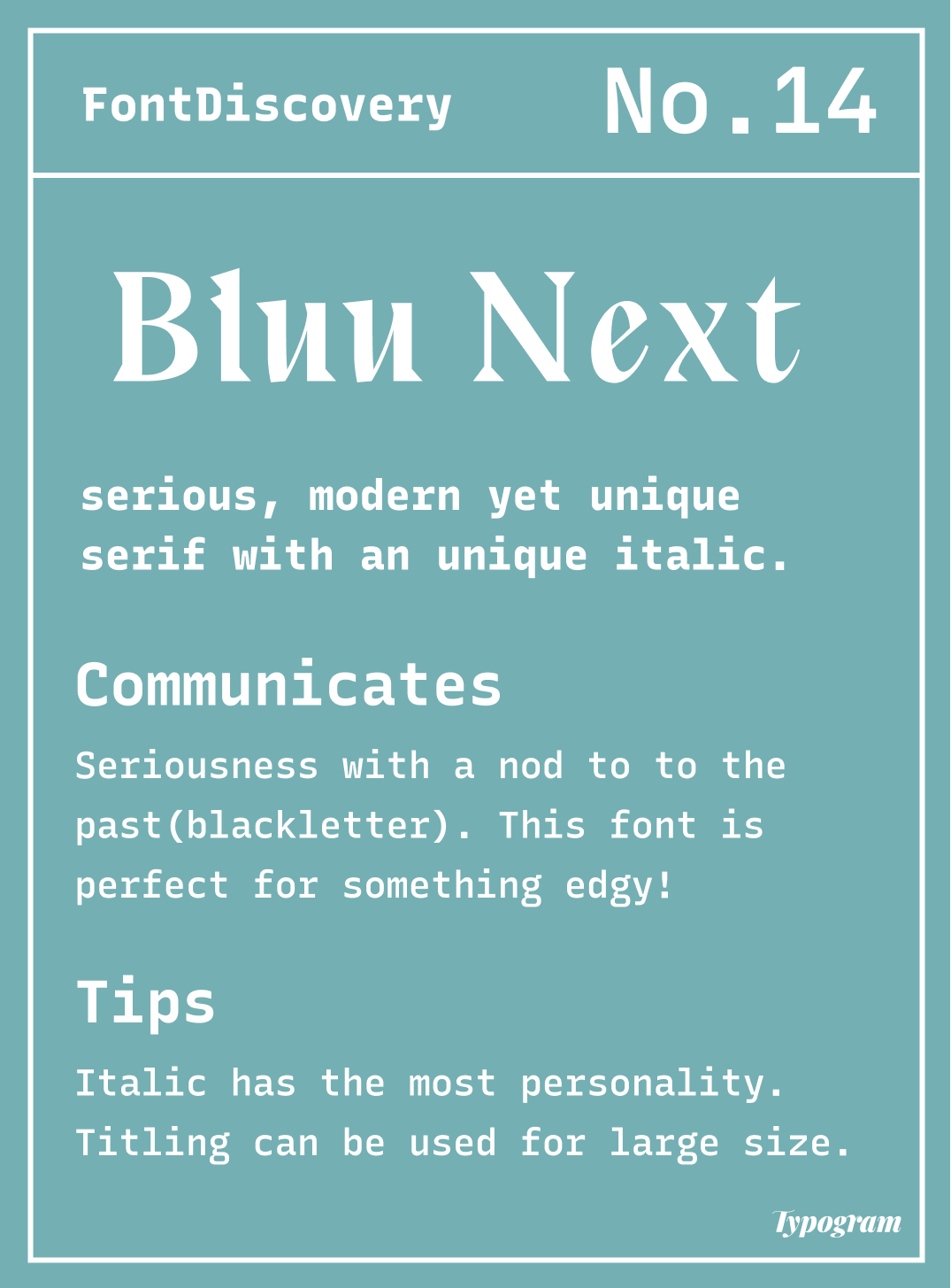 Reviewing Bluu Next: An Edgy Serif for Your Creative Needs - FontDiscovery