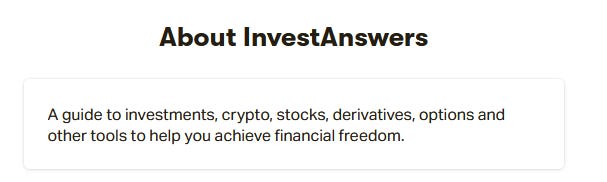 InvestAnswers and IADSS - The CryptoG