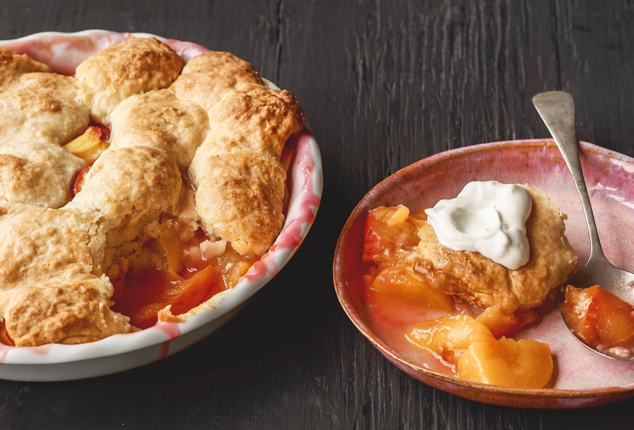 Drop-Biscuit Peach-Blueberry Cobbler Recipe