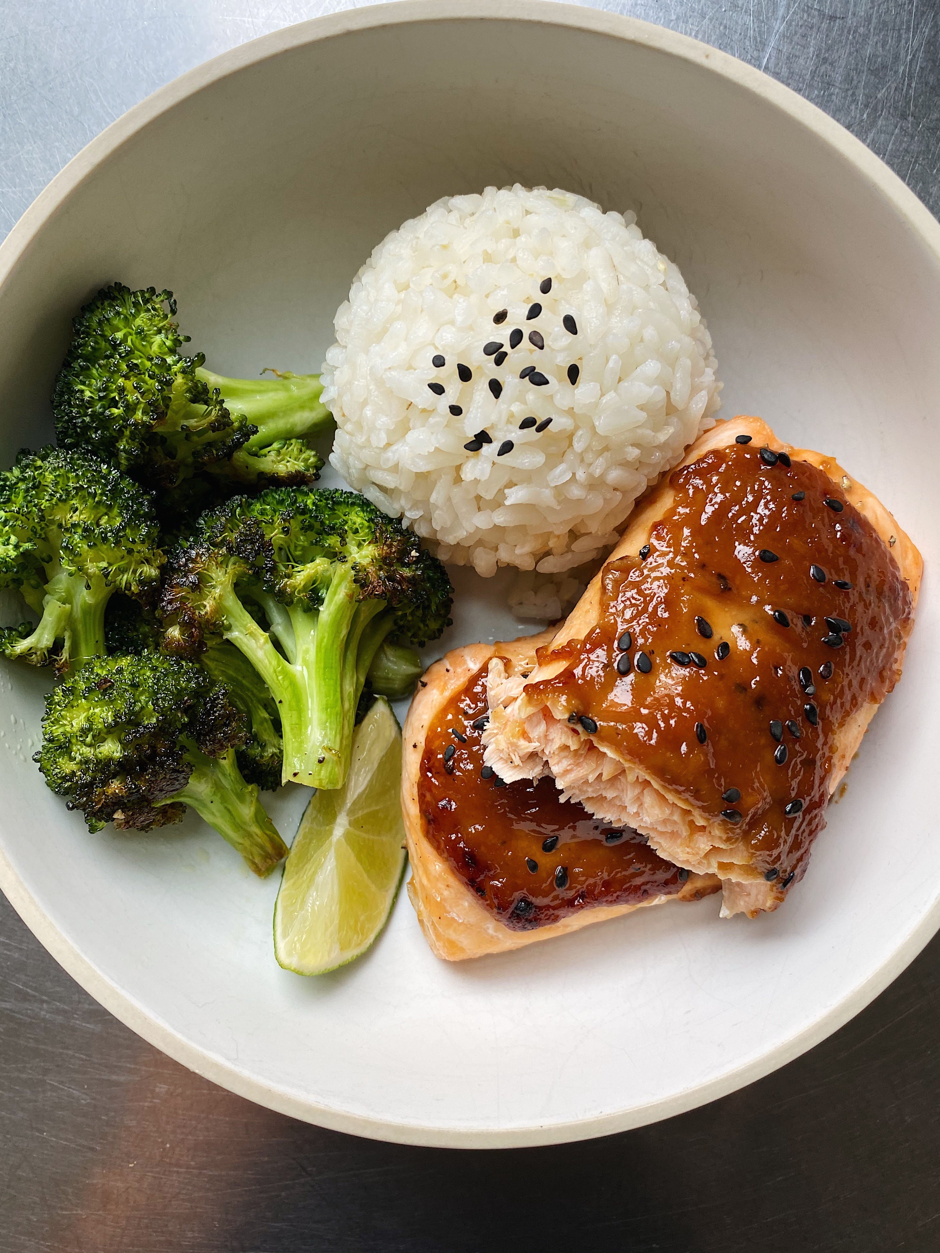 Sesame-Miso Salmon with Sticky Rice - by Anna Watson Carl