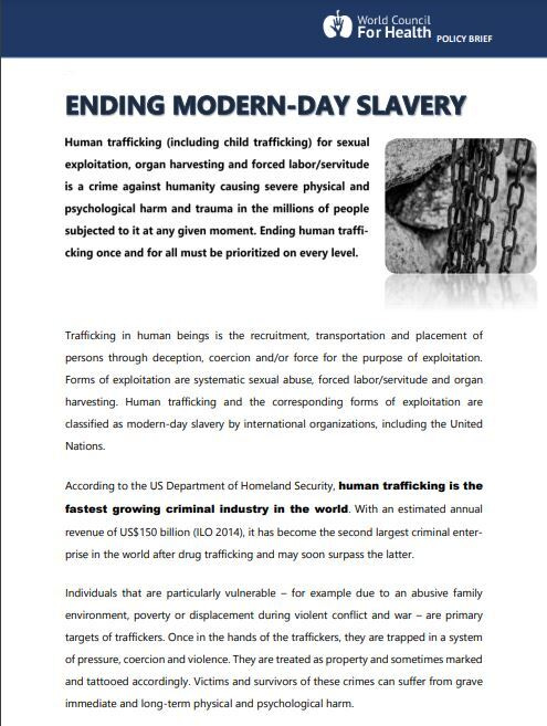 Human Trafficking: A Call for Action — WCH Policy Brief