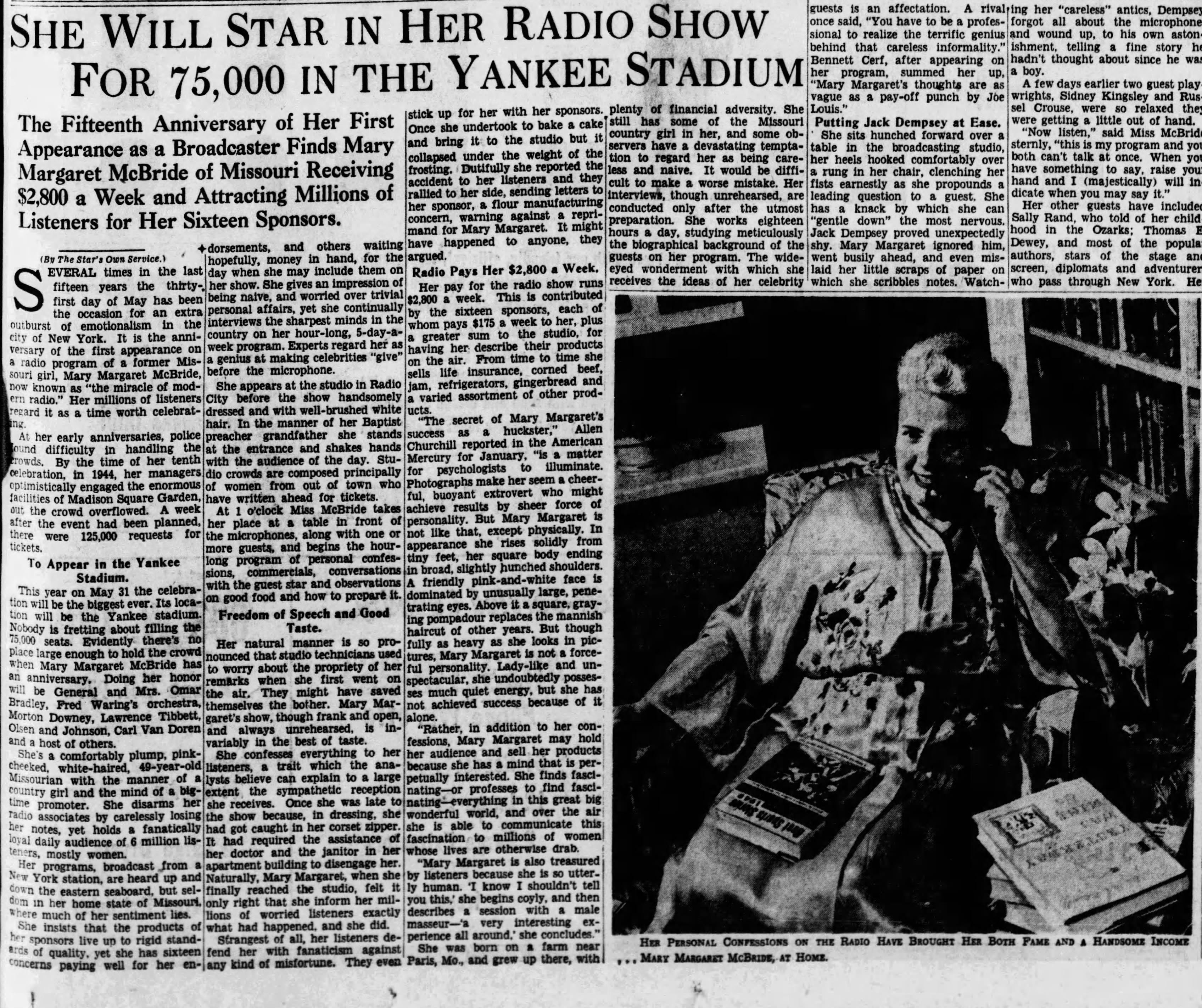 Mary Margaret McBride "The First Lady of Radio"