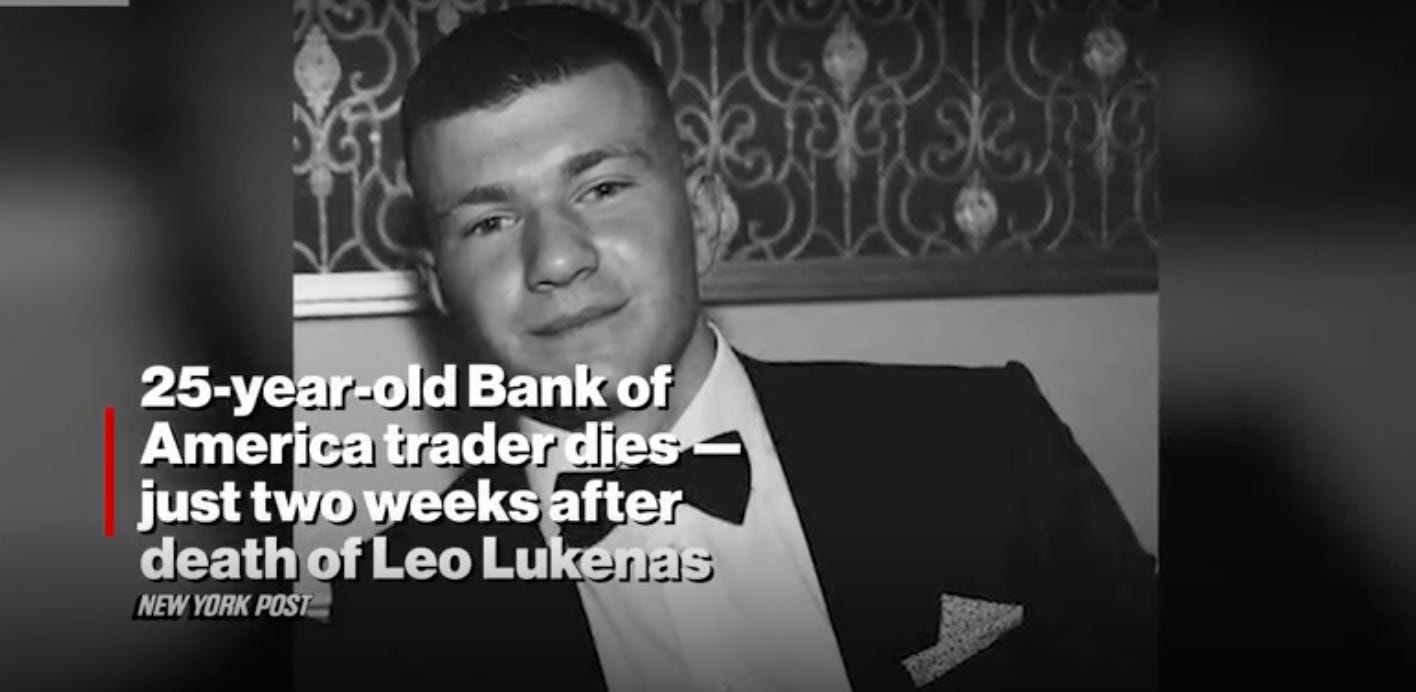 Another Young Banker Dies of Cardiac Arrest - by John Leake