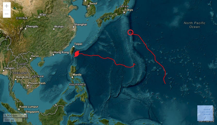 Typhoon Haikui (Hanna) Approaches Taiwan