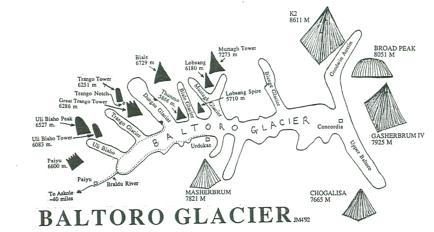 some Trango Towers history - by John Middendorf