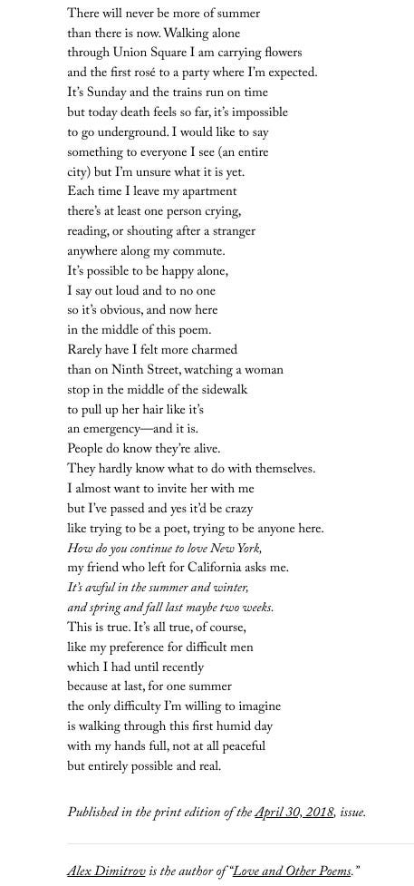 3 Perfect Poems for June - by Adam Powers