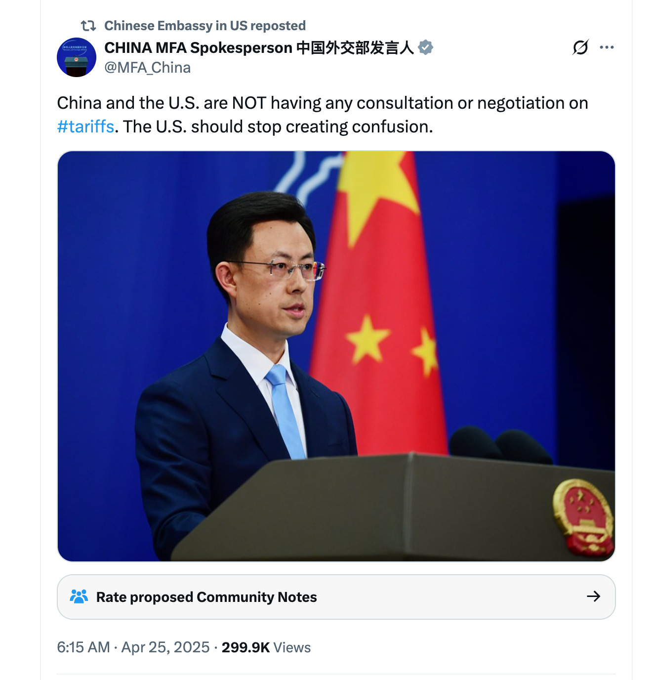 April Politburo meeting; Trade "struggle"; PRC tariff exemptions ...