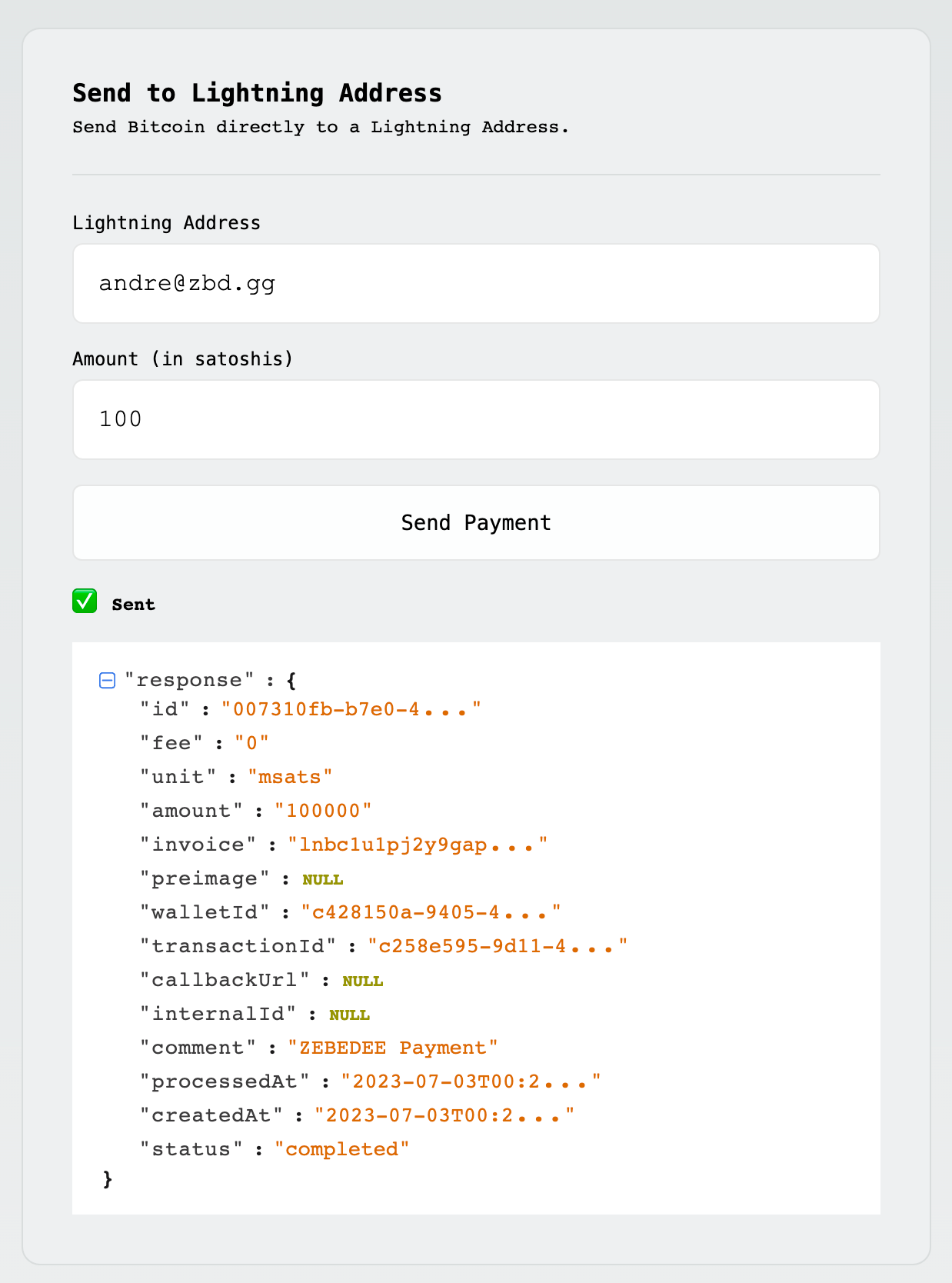 Bitcoin Payments Starter Kit with ZEBEDEE and Replit