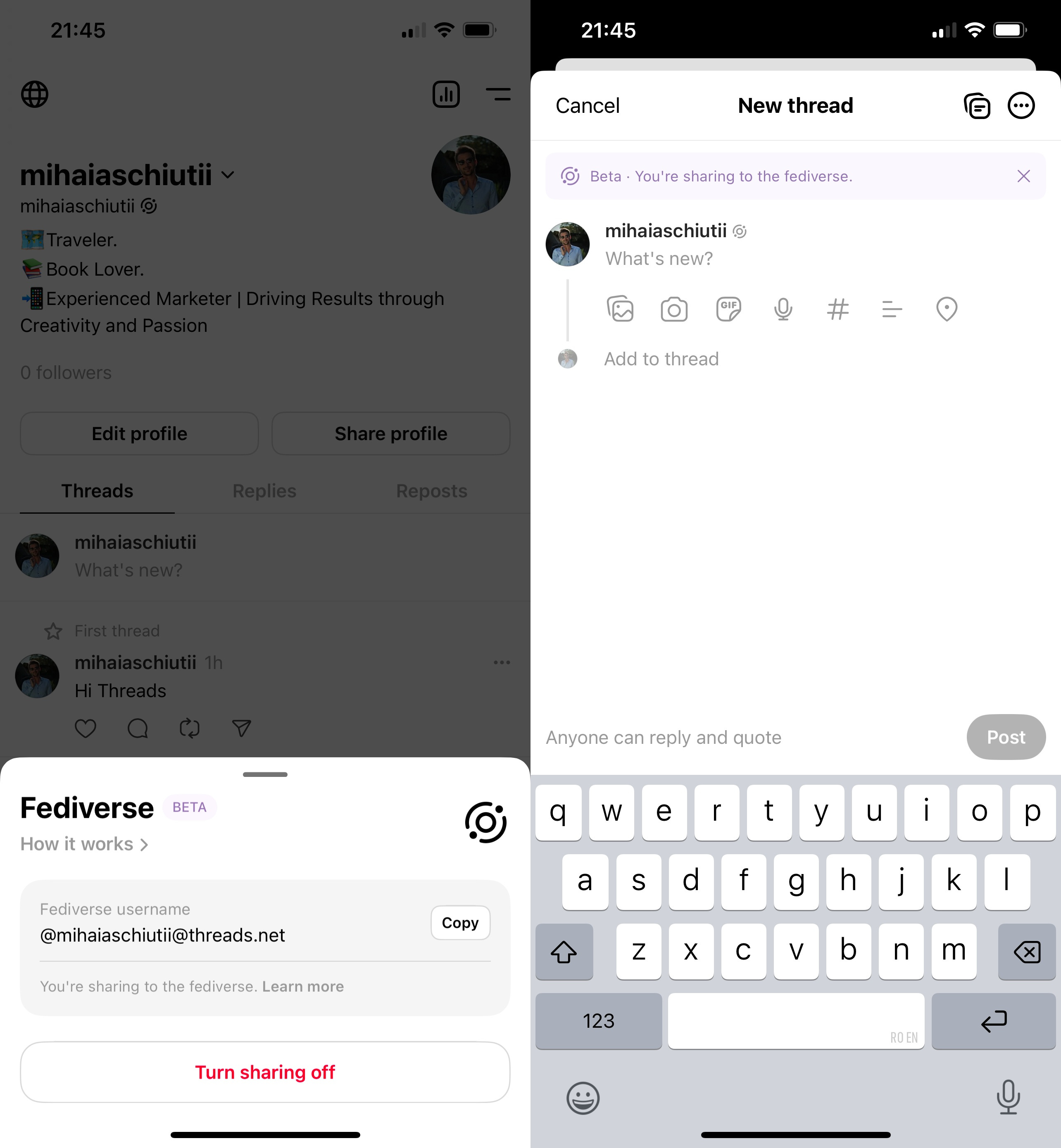 🧵EXCL: Threads Fediverse în UE. - by Radu Oncescu