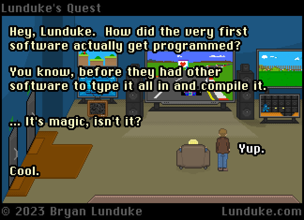 How did the very first software get programmed?