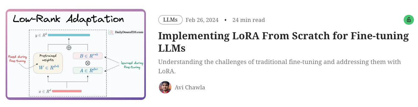 Implementing LoRA from Scratch for Fine-tuning LLMs