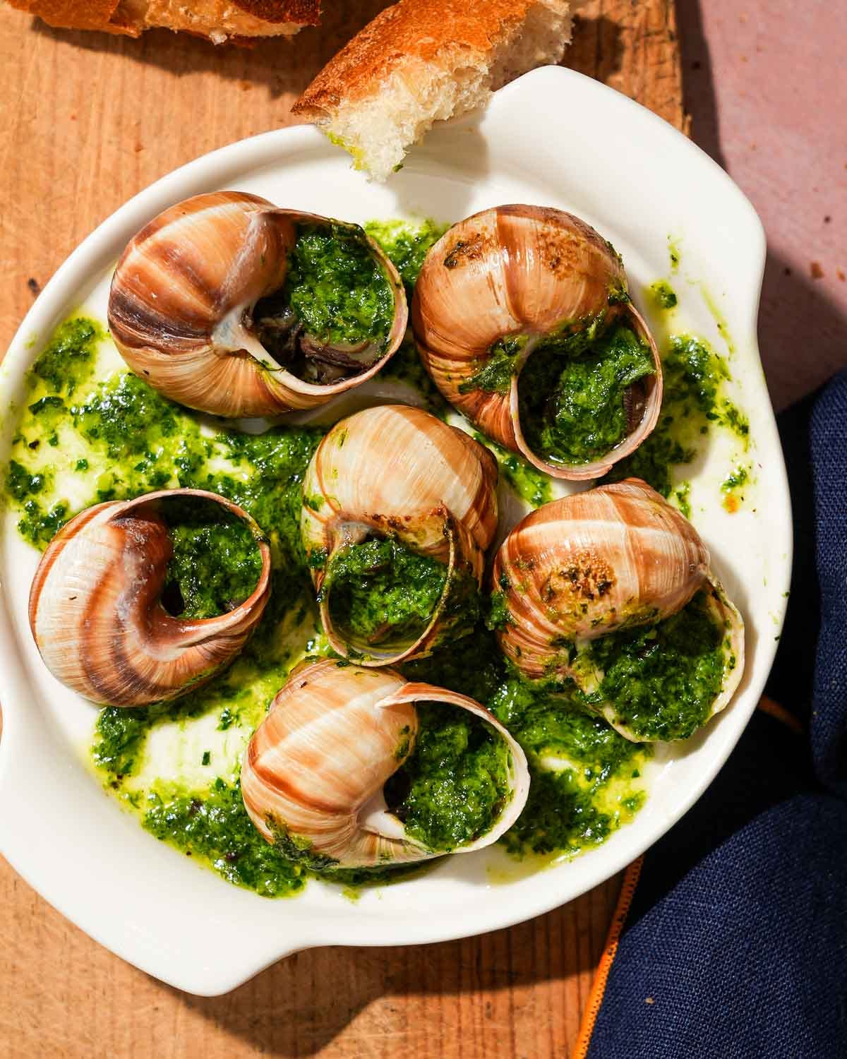 Escargot with Super Greens and Garlic Shallot Butter