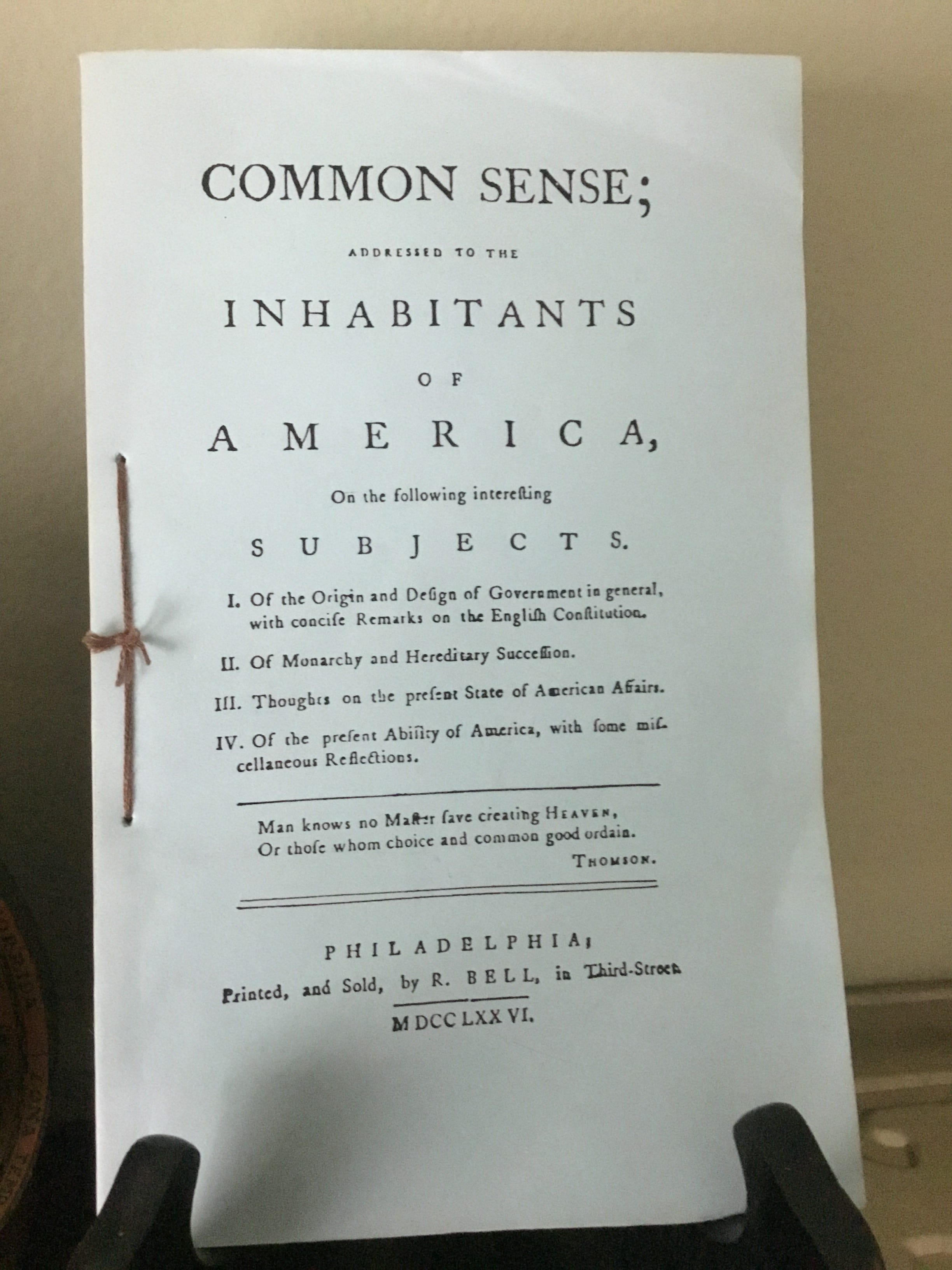 Common Sense and America - Thomas Paine’s Wisdom