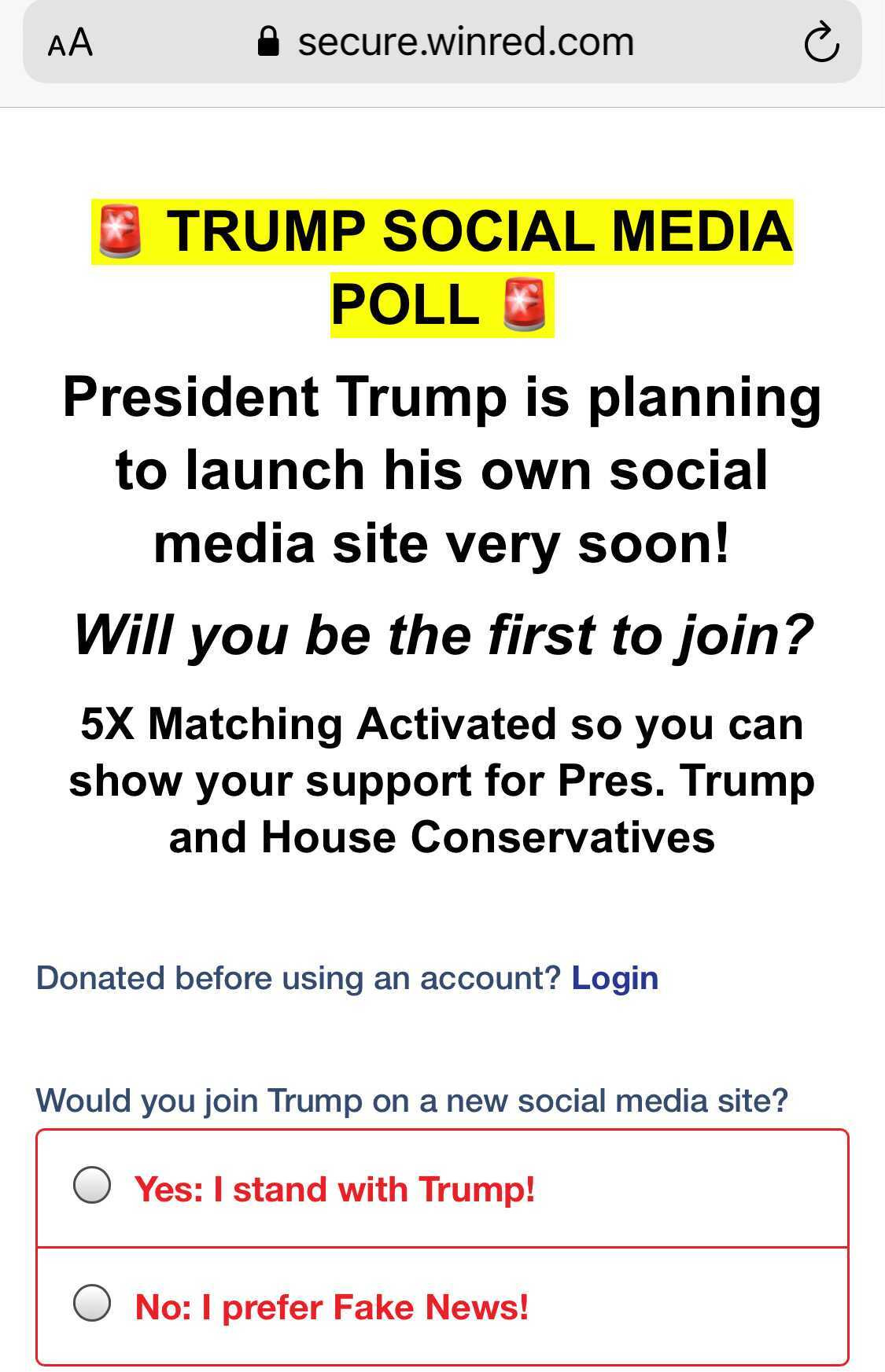 The Trump Fundraising Scams Continue with the NRCC