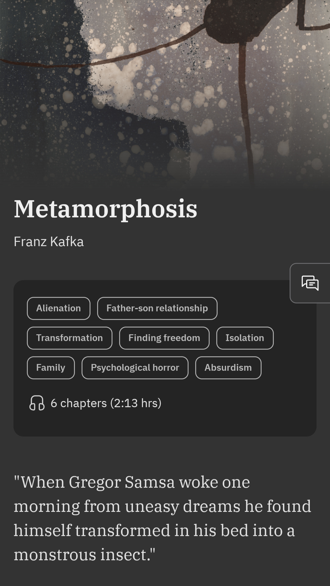 Kafka's Metamorphosis: The annotated audiobook