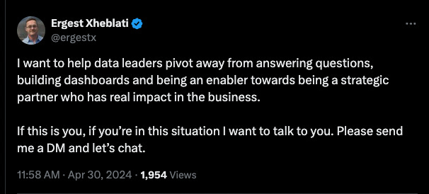 Transforming a Data Culture - by Ergest Xheblati