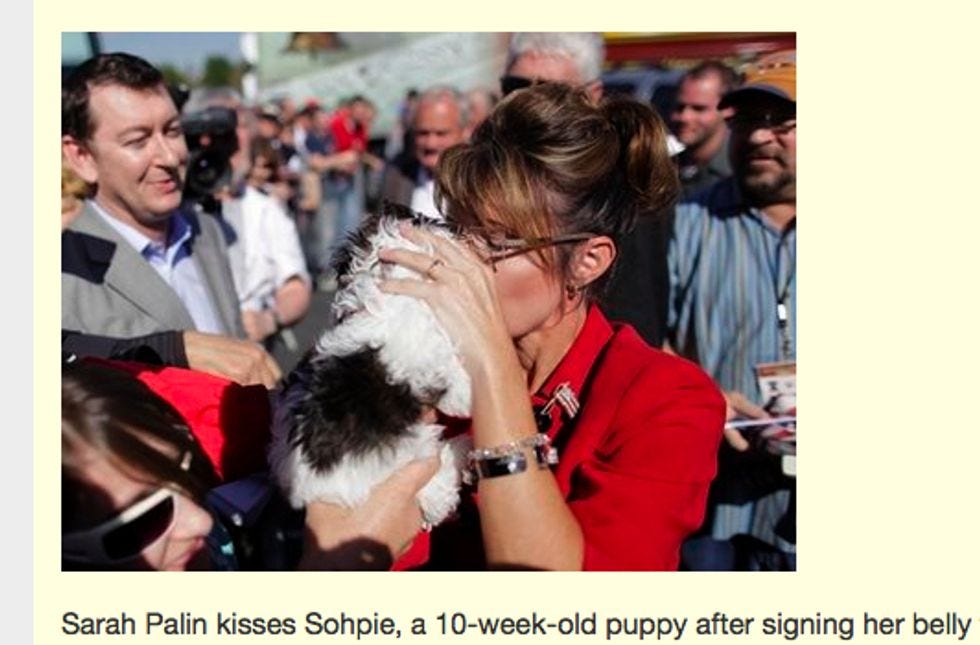 Sarah Palin Makes Out With Dog, ‘Desecrates Flag’