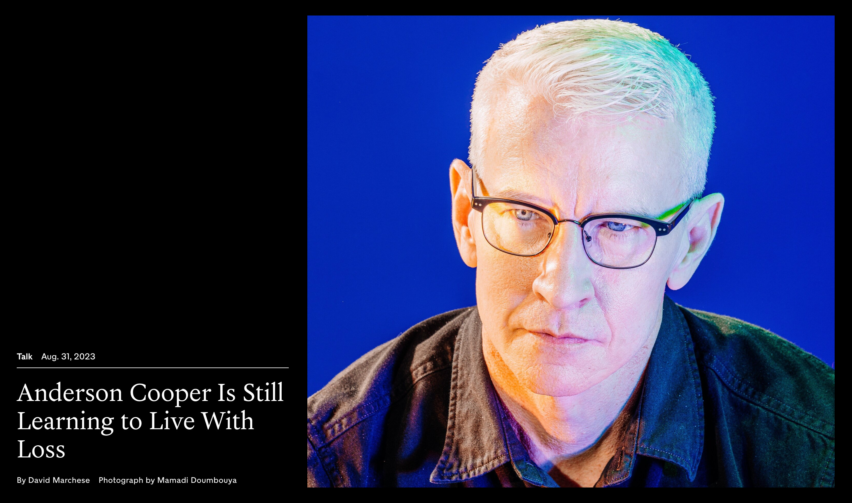 Is Anderson Cooper the new face of grief? - by Anthony Back